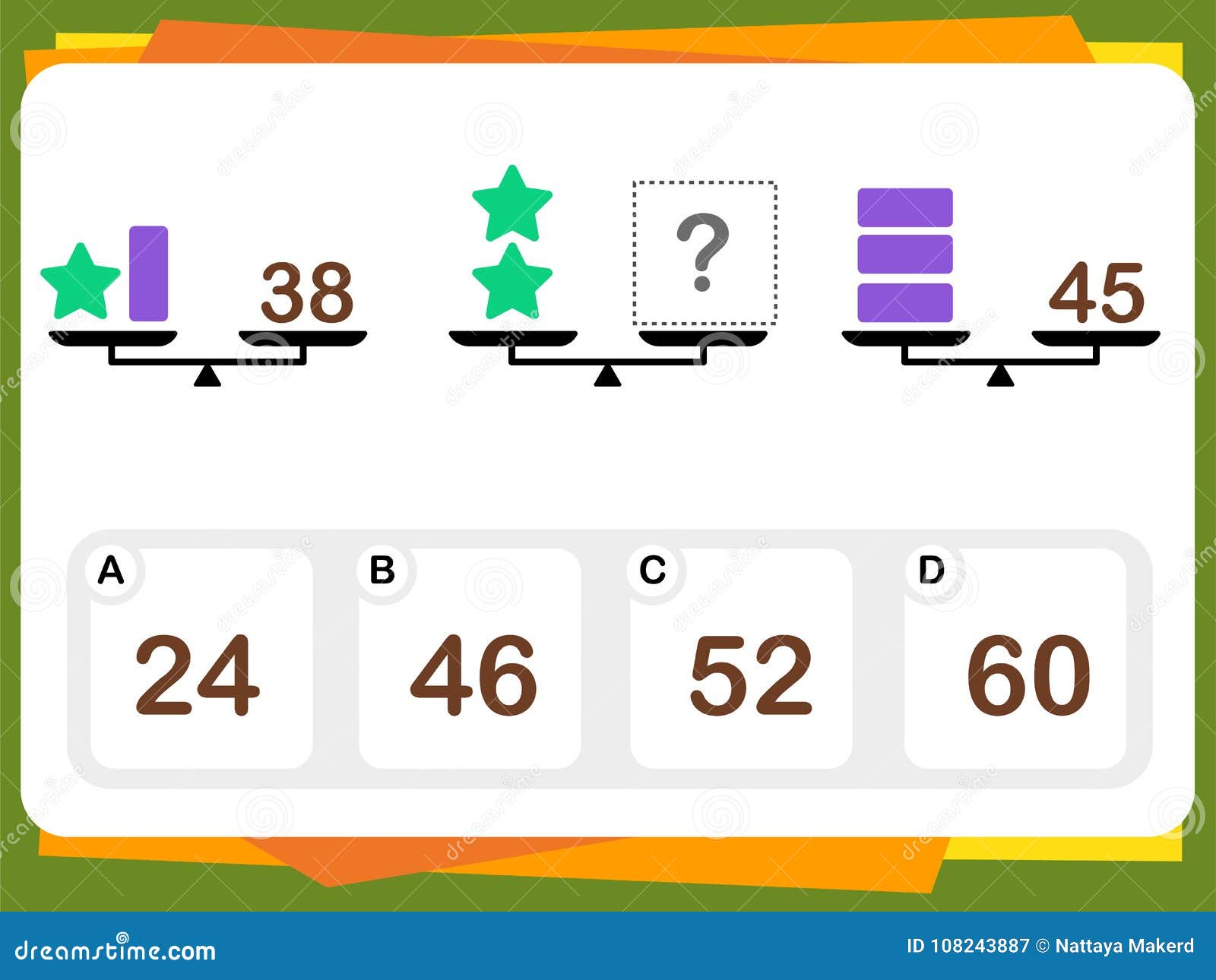 Practice Questions Worksheet for Education and IQ Test Stock Vector ...