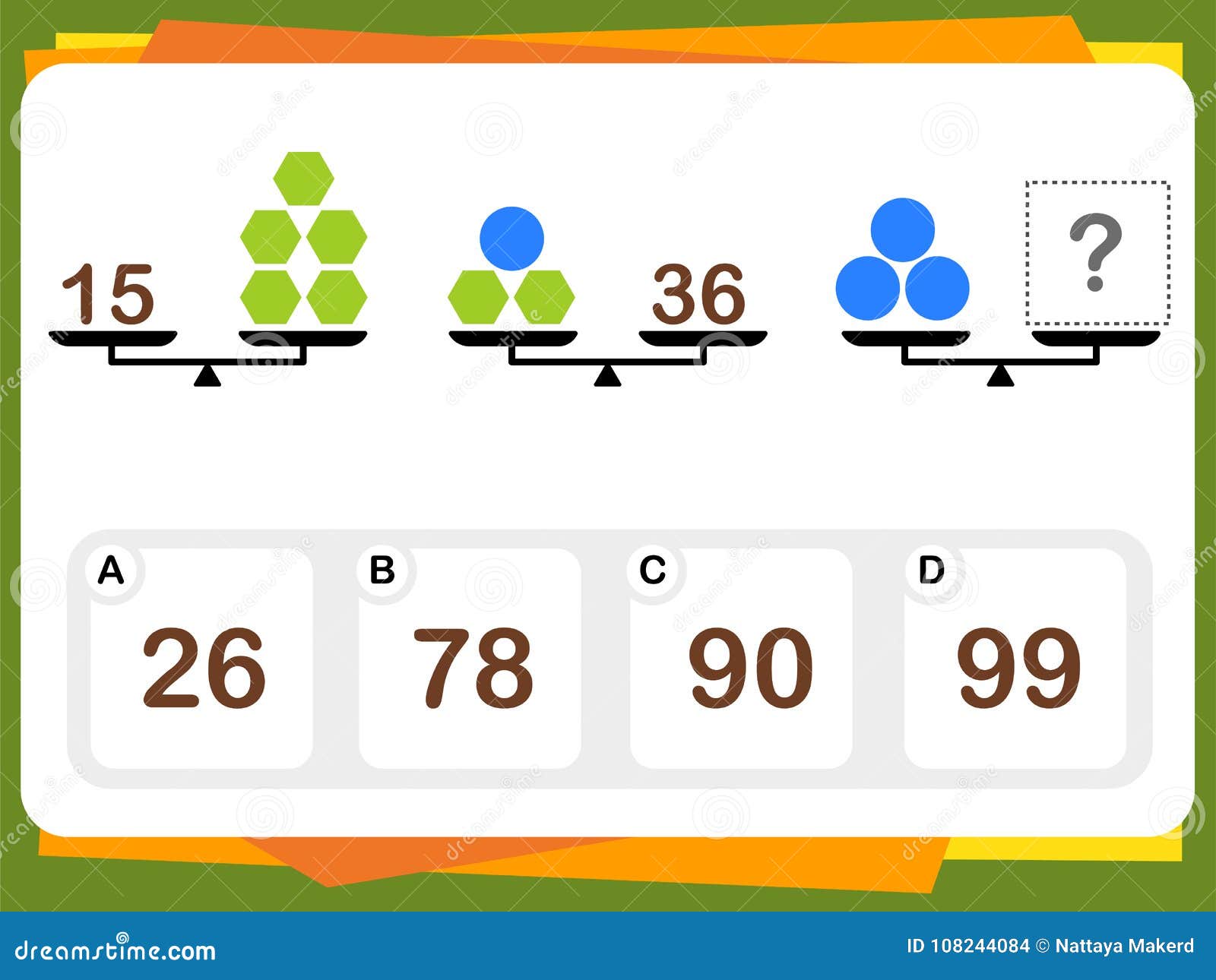 Practice Questions Worksheet For Education And IQ Test Vector ...