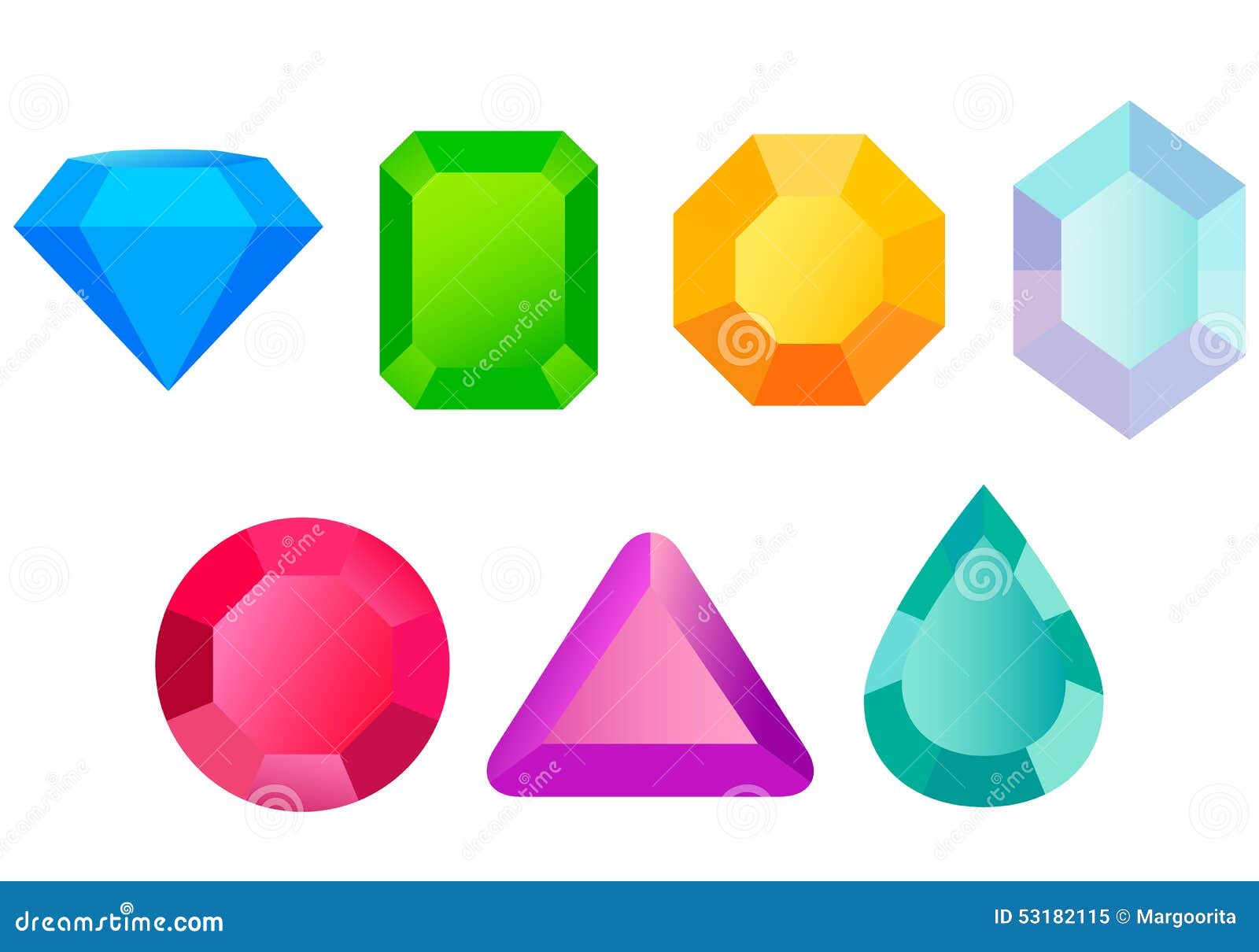 Set precious stones stock vector. Illustration of isolated - 53182115