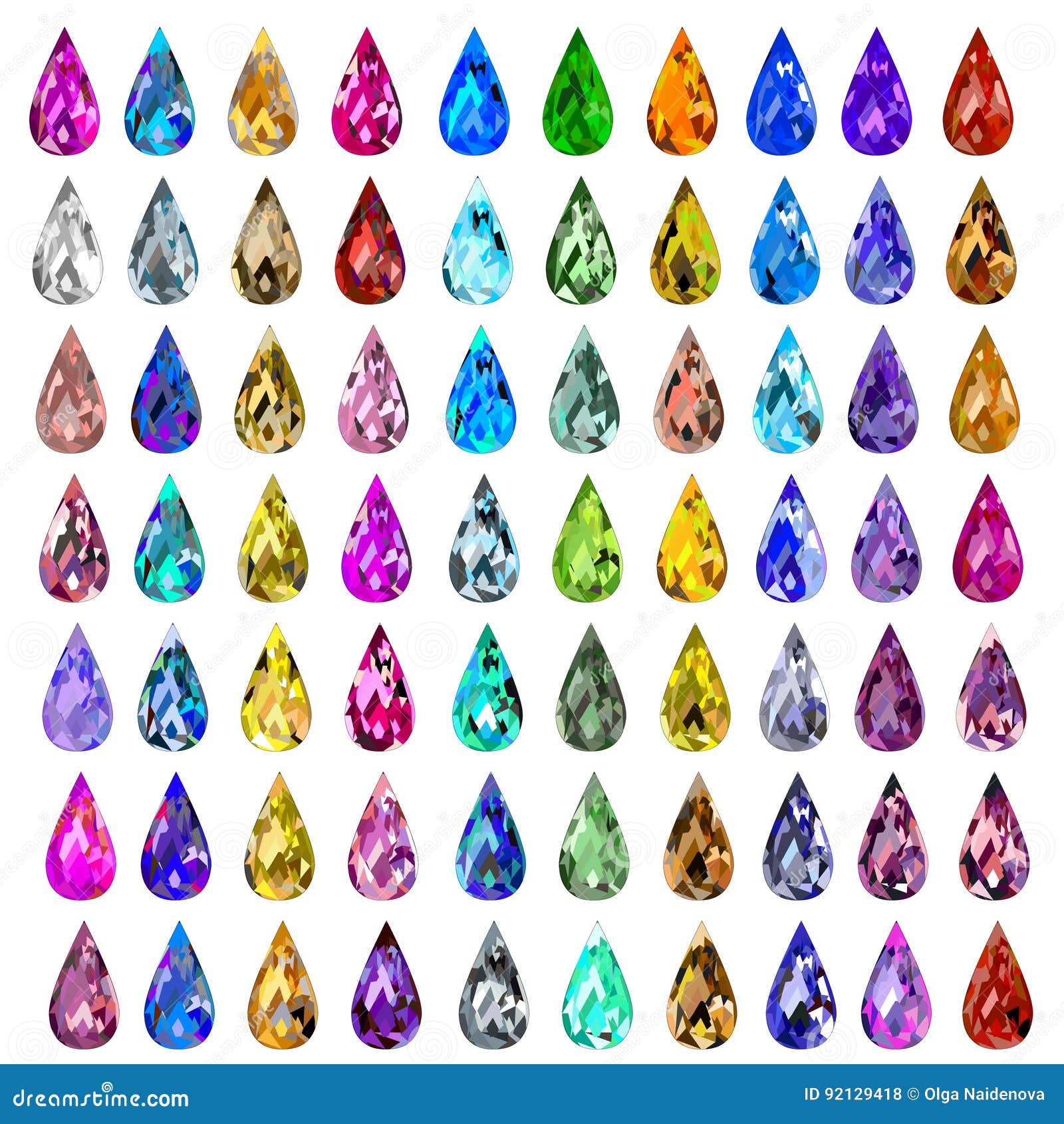 Set of Precious Stones of Different Colors Stock Vector - Illustration ...