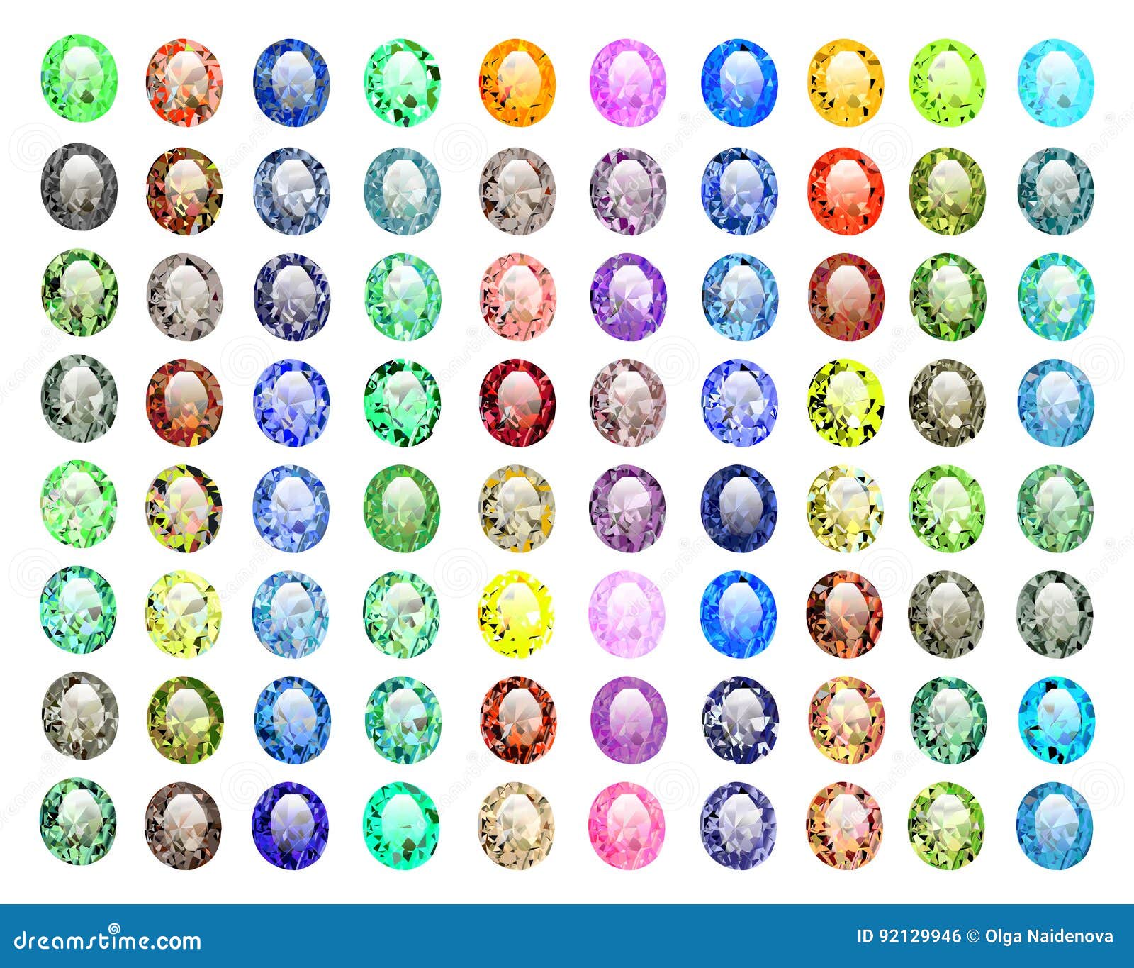 Set of Precious Stones of Different Colors Stock Vector - Illustration ...