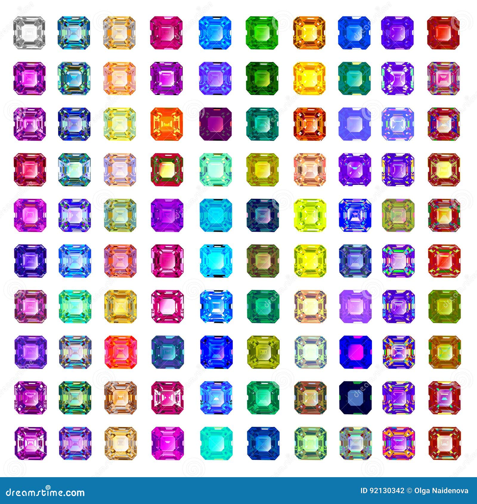 Set of Precious Stones of Different Colors Stock Vector - Illustration ...