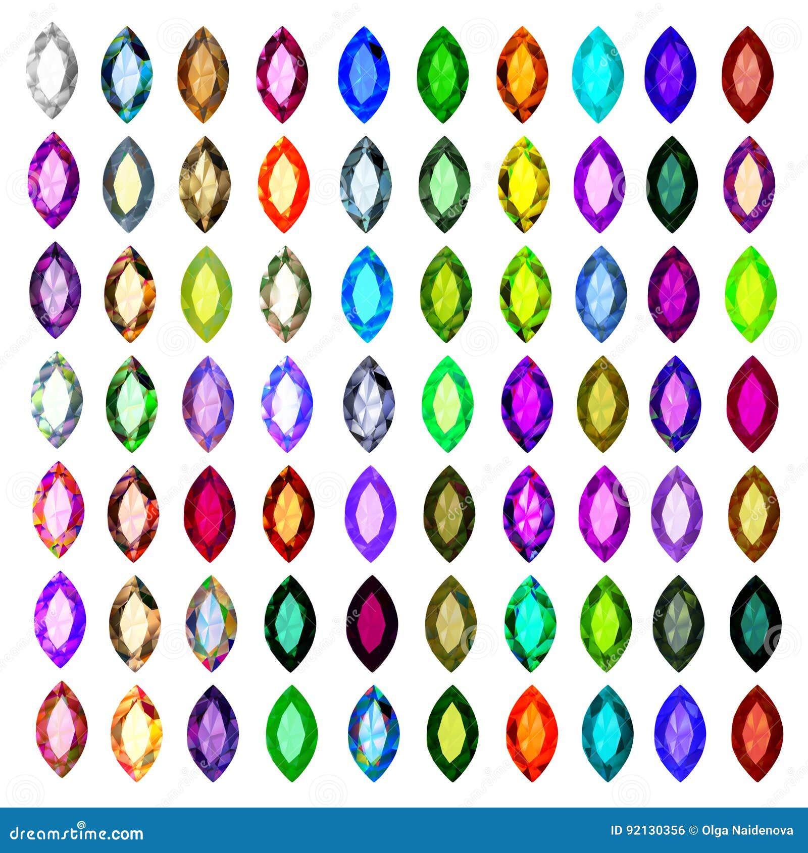 Set of Precious Stones of Different Colors Stock Vector - Illustration ...