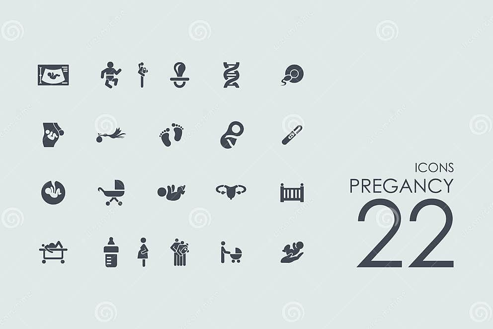 Set of pregancy icons stock vector. Illustration of meditation - 69155725