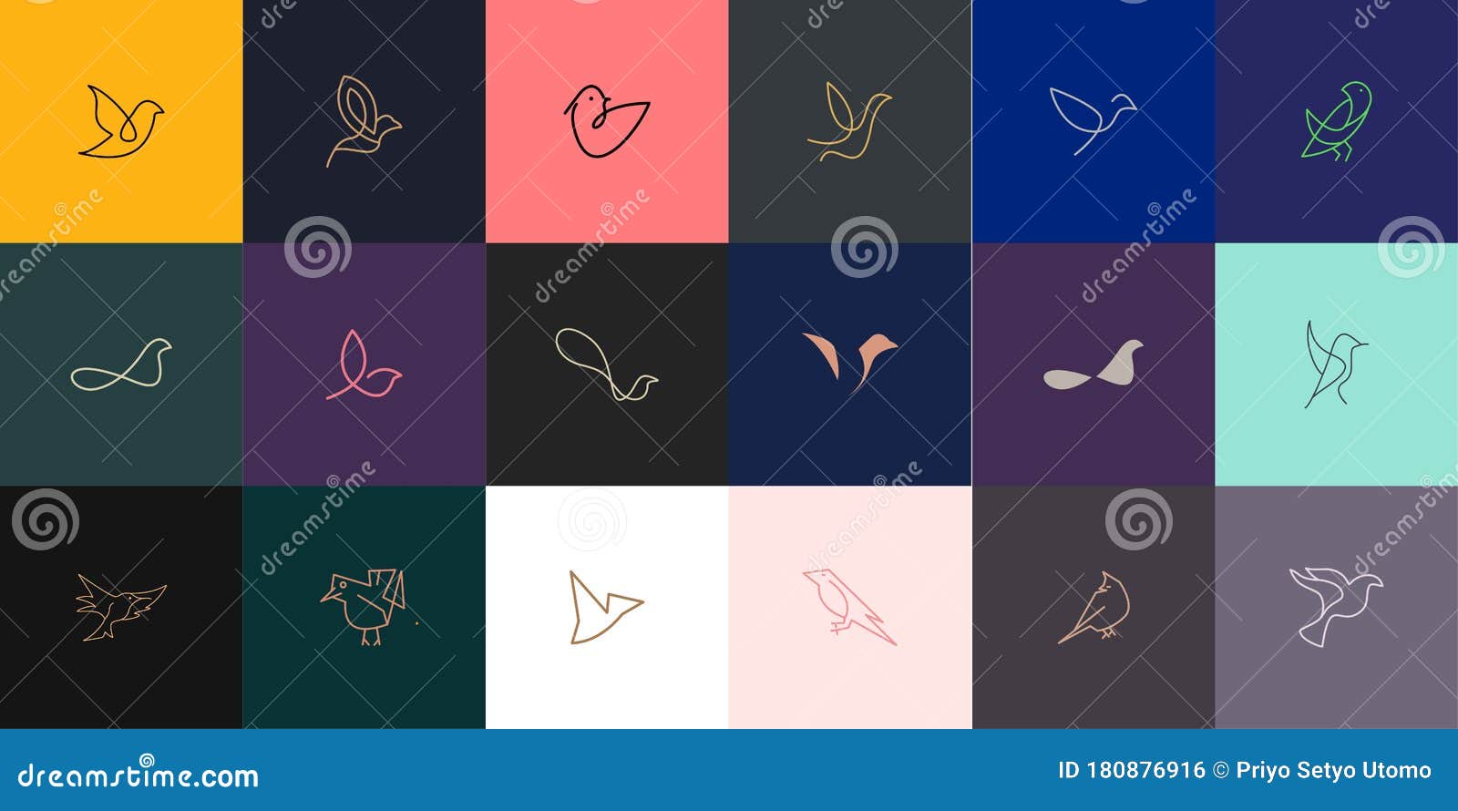 Set of Premium Bird logo stock vector. Illustration of flying - 180876916