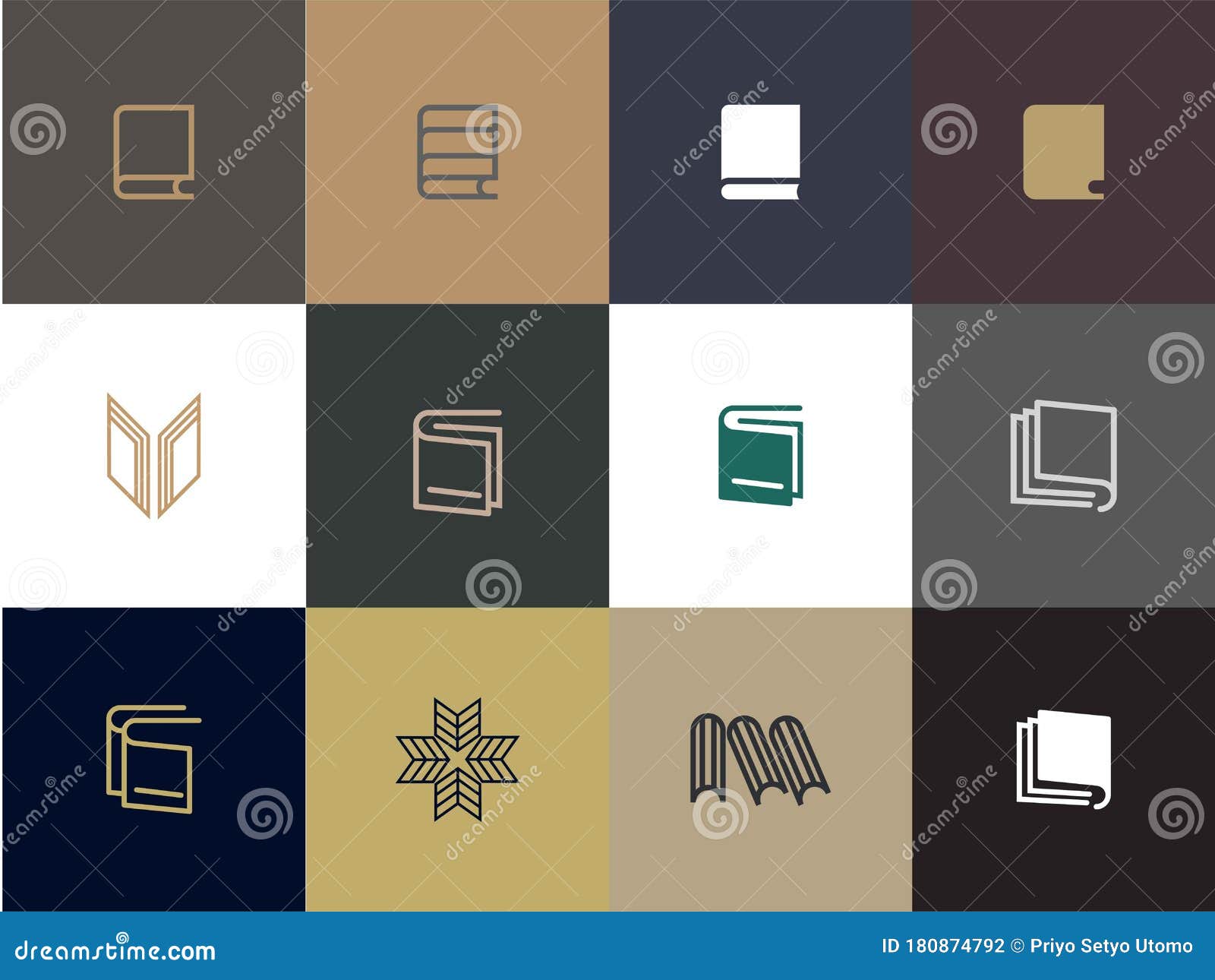 Set of Premium Book Logo Design Stock Vector - Illustration of digital ...