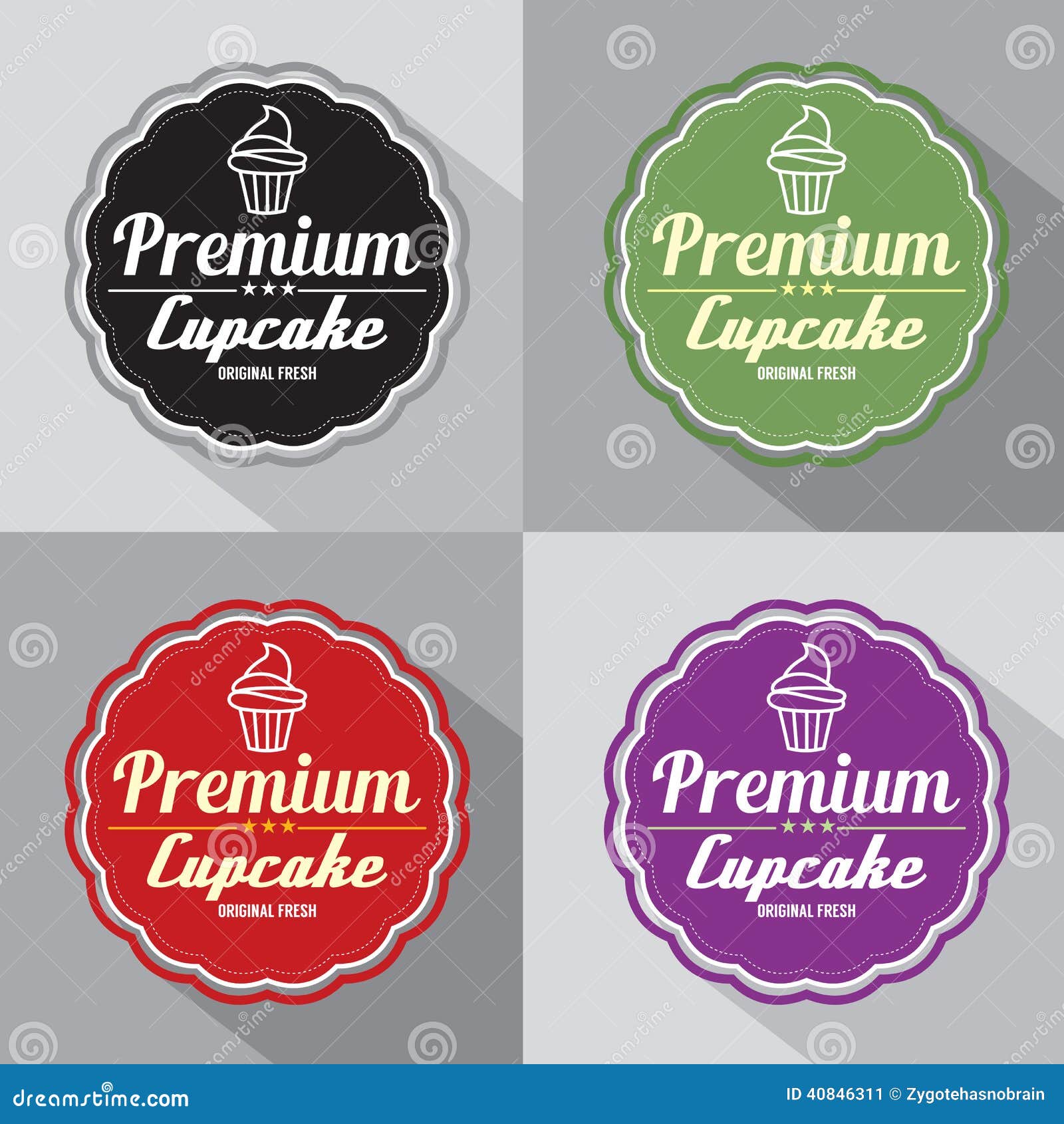 Set of Premium Cupcake Label Stock Vector - Illustration of sign ...