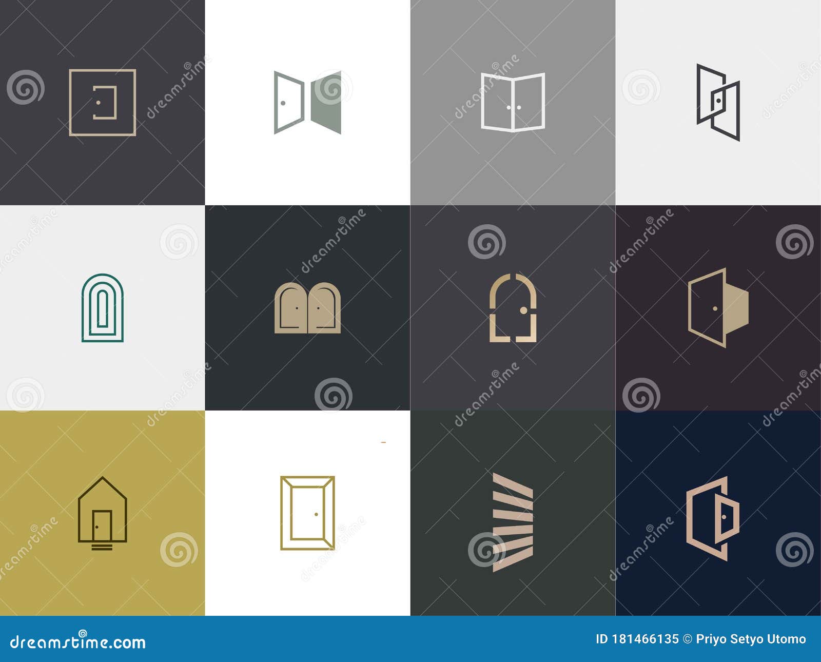 Set of Premium door logo stock illustration. Illustration of ...