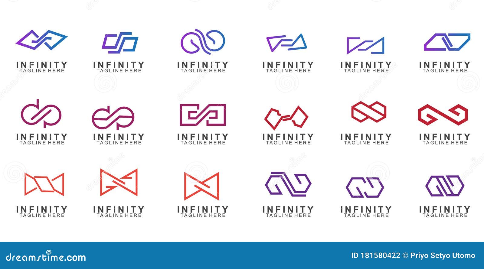 Set of Premium Infinity Logo Stock Vector - Illustration of business ...