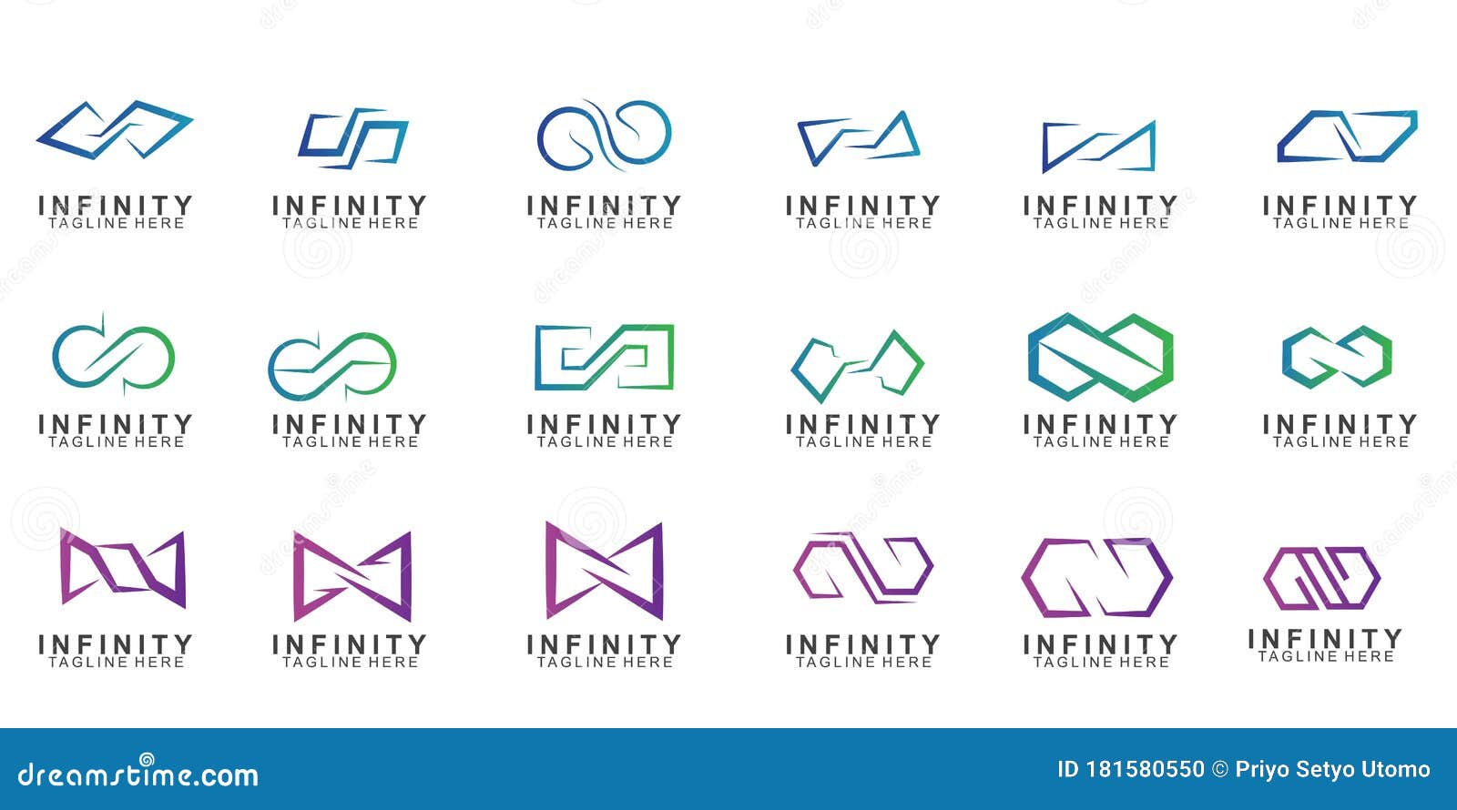 Set of Premium Infinity Logo Stock Vector - Illustration of infinity ...