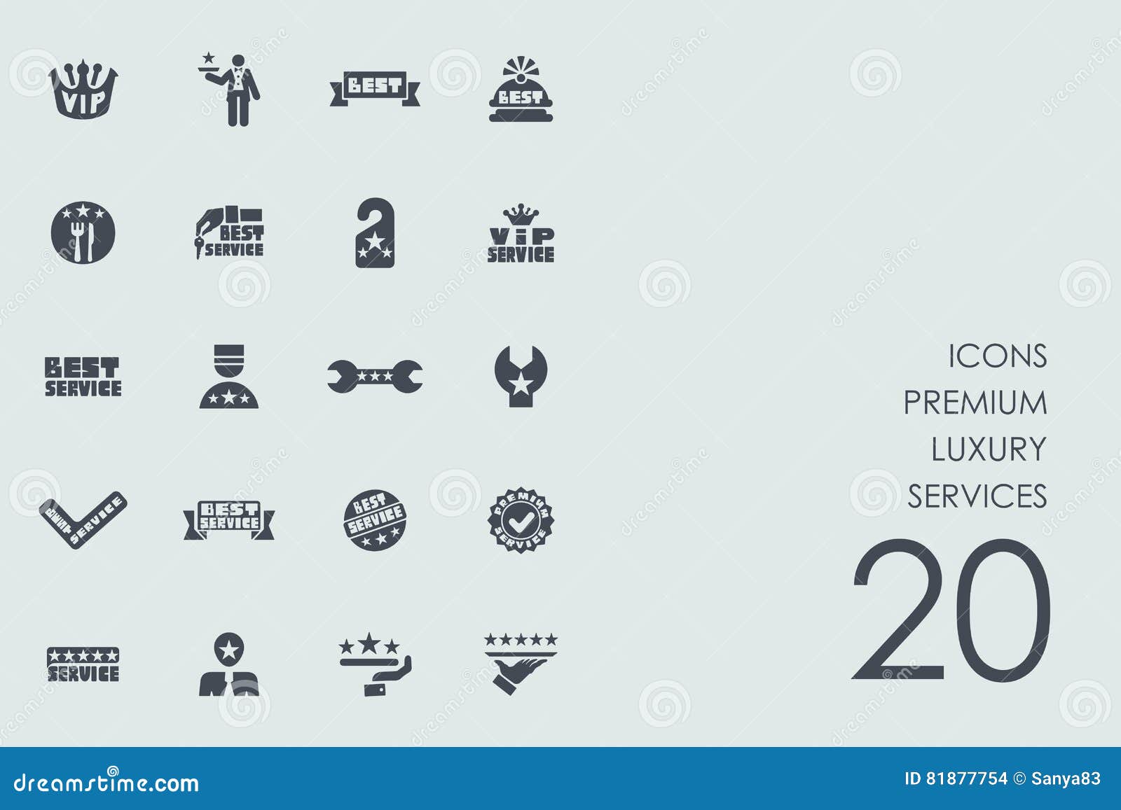 Set of Premium Luxury Services Icons Stock Vector - Illustration of ...