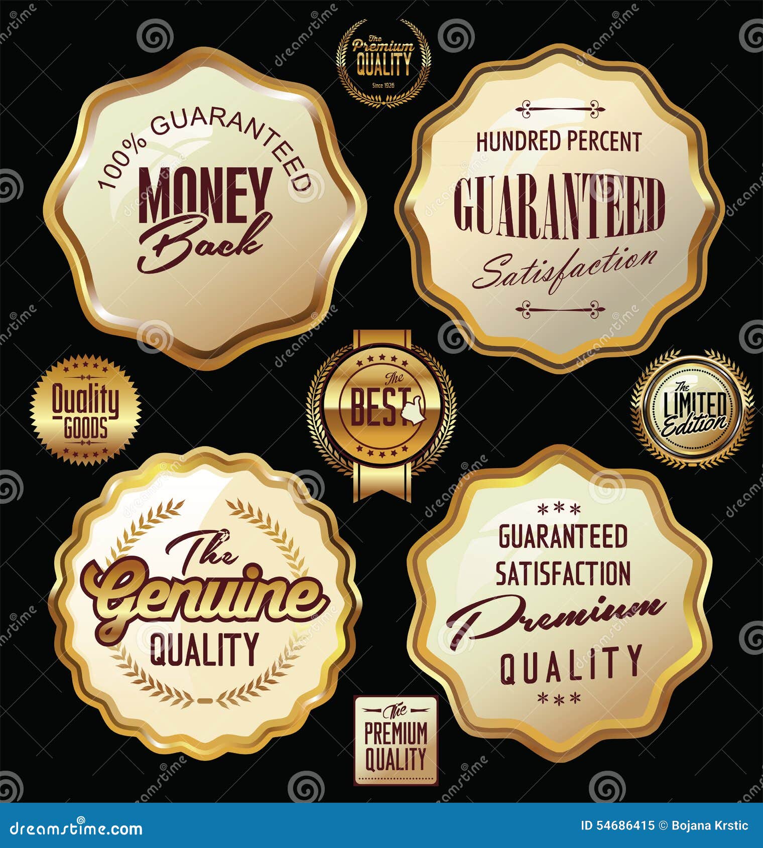 Set of Premium Quality Labels, Collection Stock Illustration ...