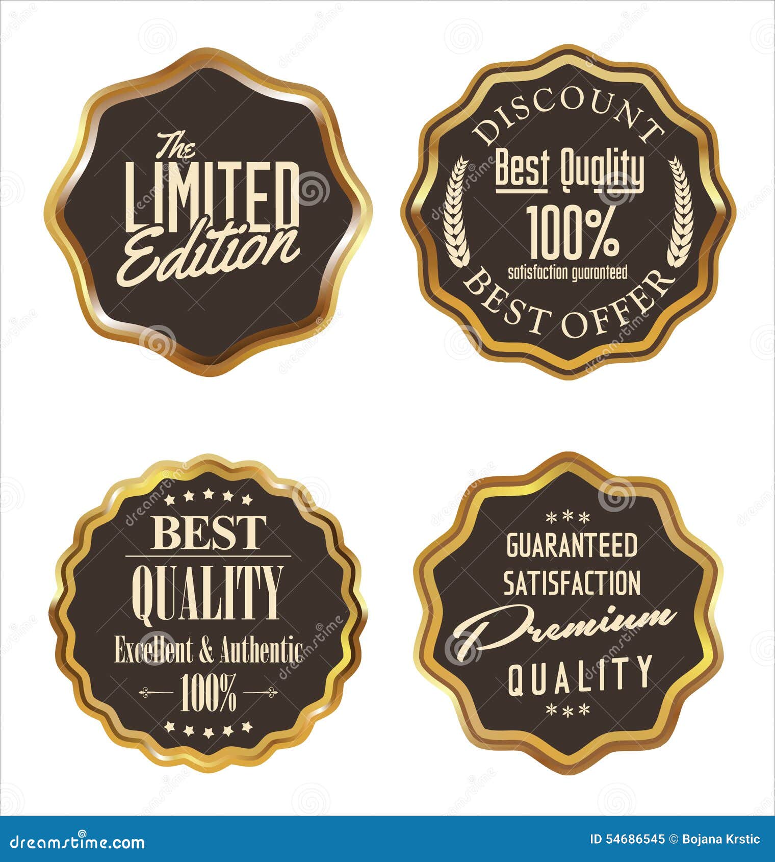 Set of Premium Quality Labels, Collection Stock Illustration ...