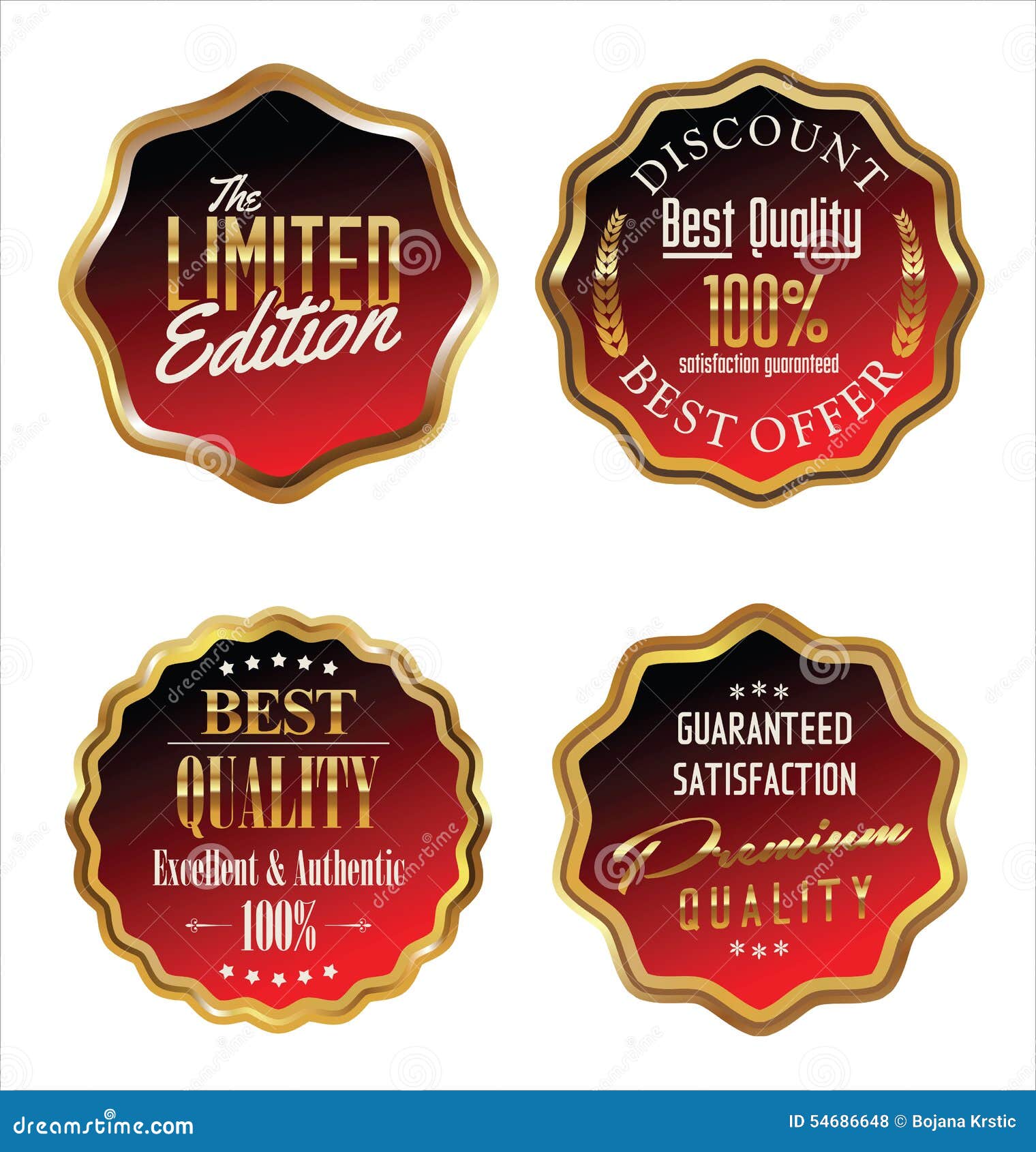 Set of Premium Quality Labels, Collection Stock Illustration ...