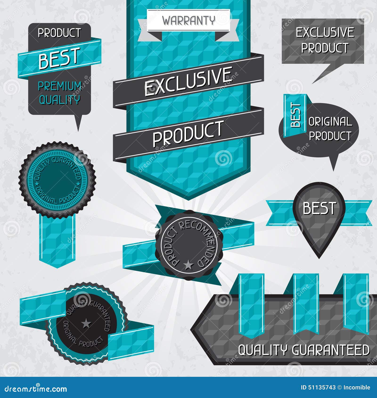 Set of Premium Quality Labels and Stickers Stock Vector - Illustration ...