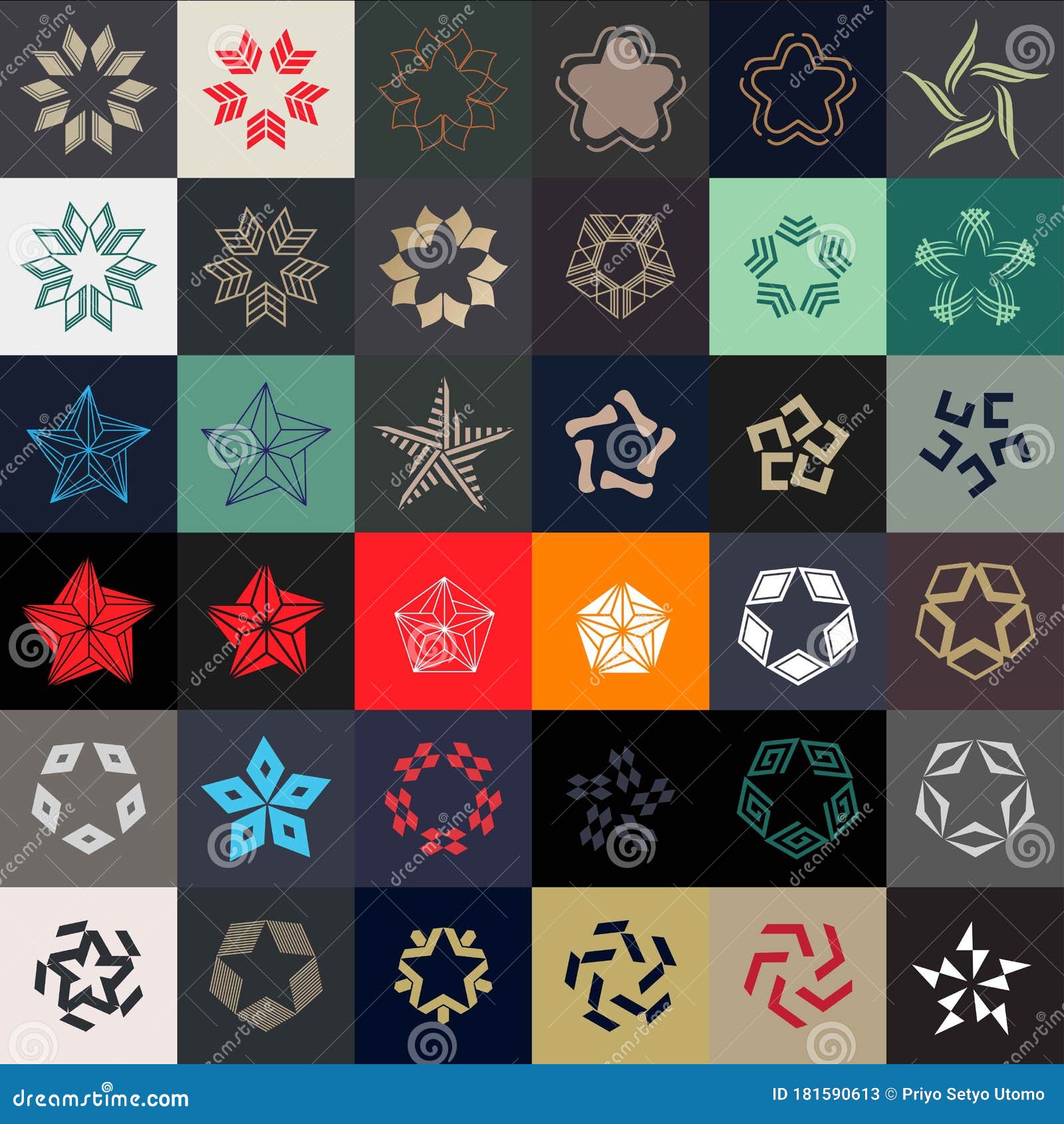 Set of Premium Star Logo Design Stock Vector - Illustration of identity ...