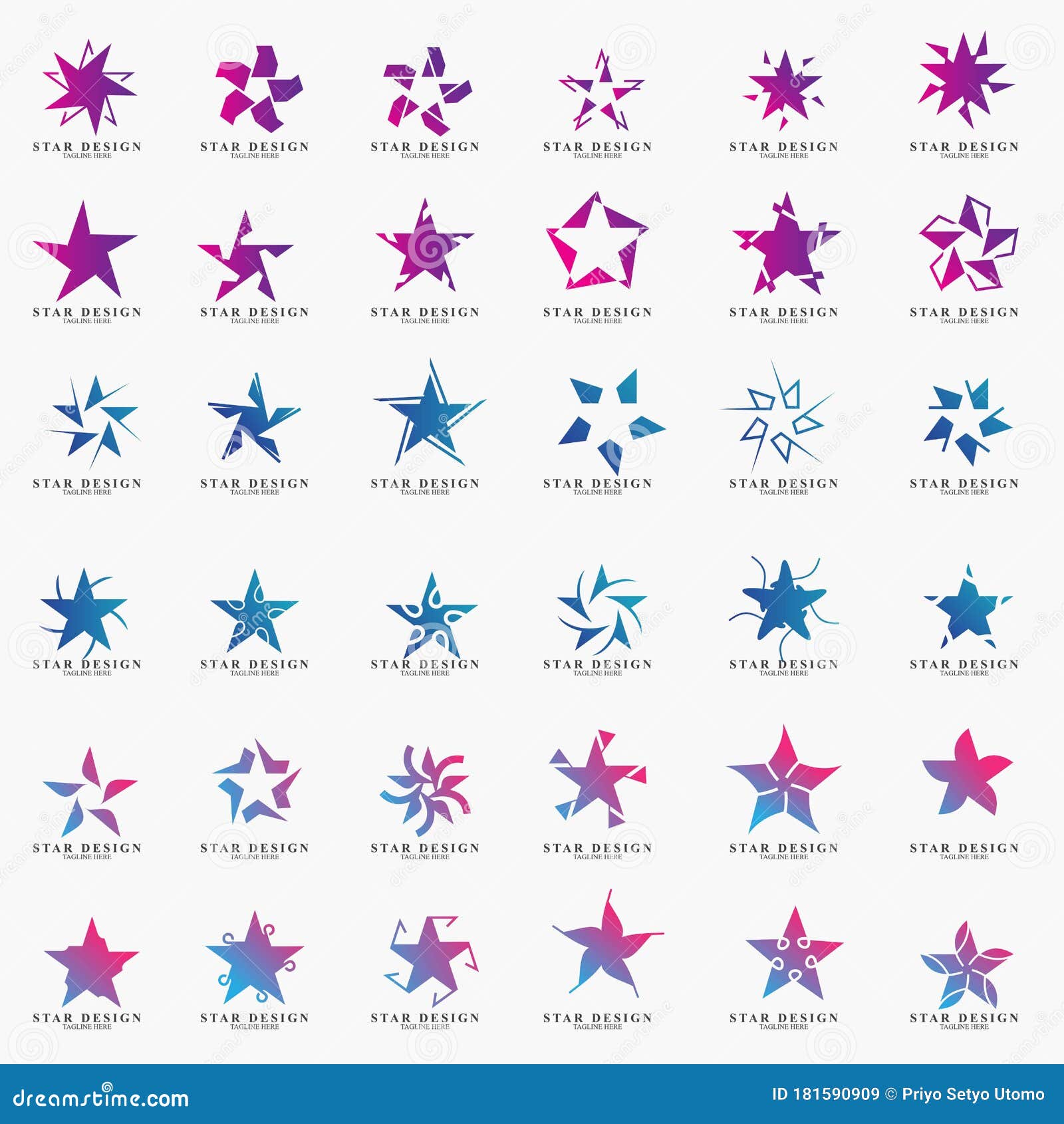 Set of Premium Star Logo Design Stock Vector - Illustration of badge ...