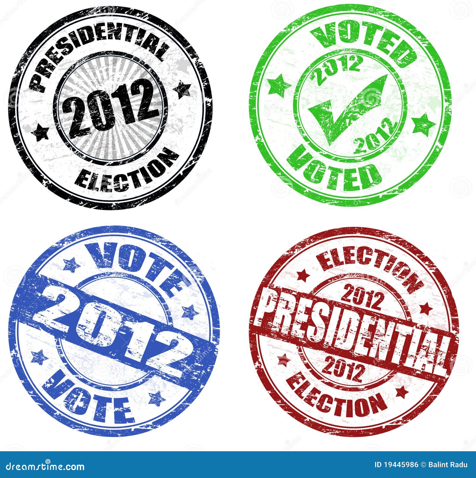 Set of Presidential Election Grunge Stamps Stock Vector - Illustration ...