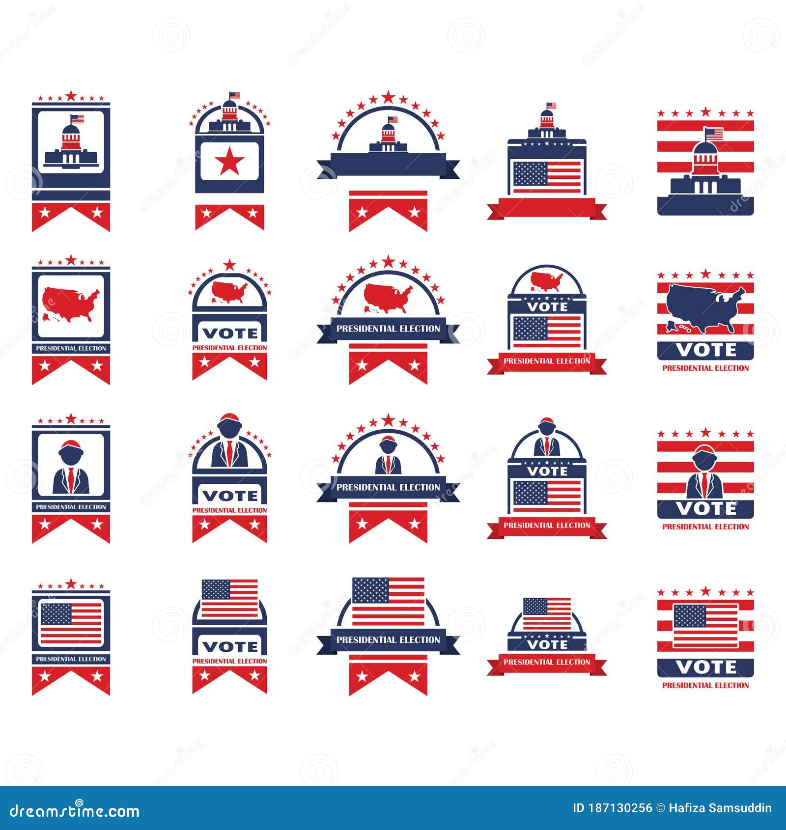 Set of Presidential Election Labels. Vector Illustration Decorative ...