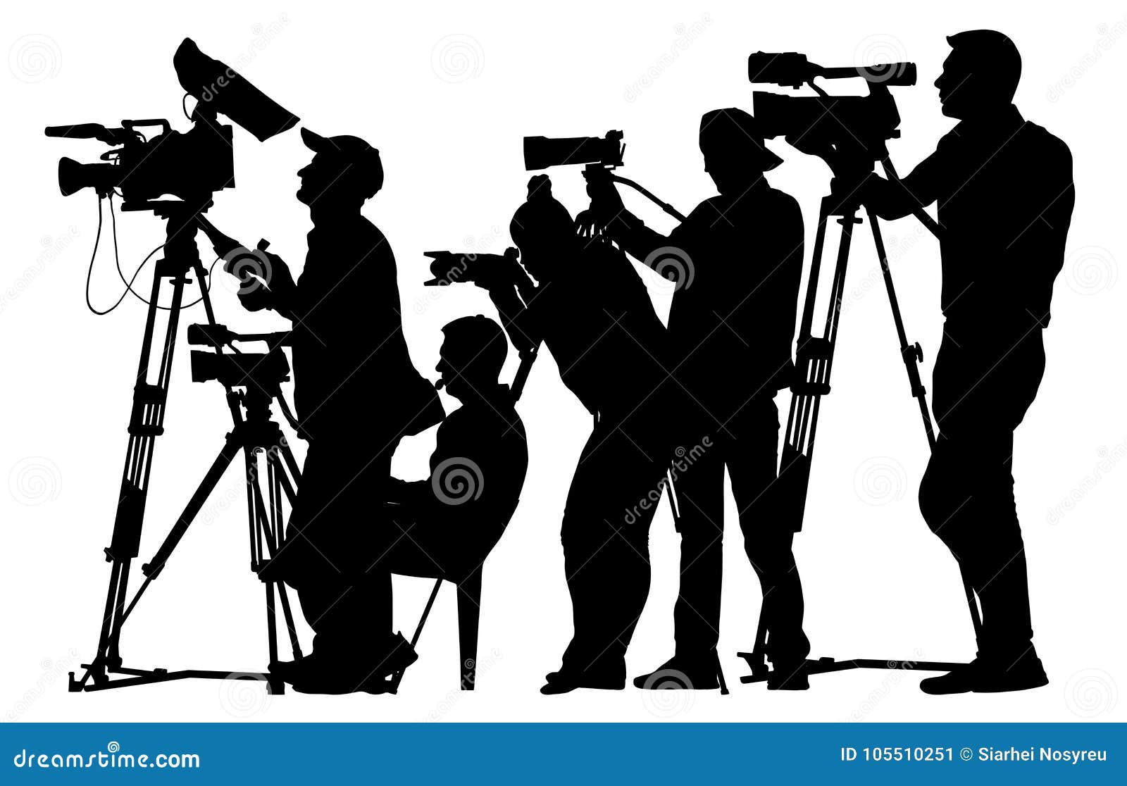 Press Cameraman Silhouette, Vector | CartoonDealer.com #105510251