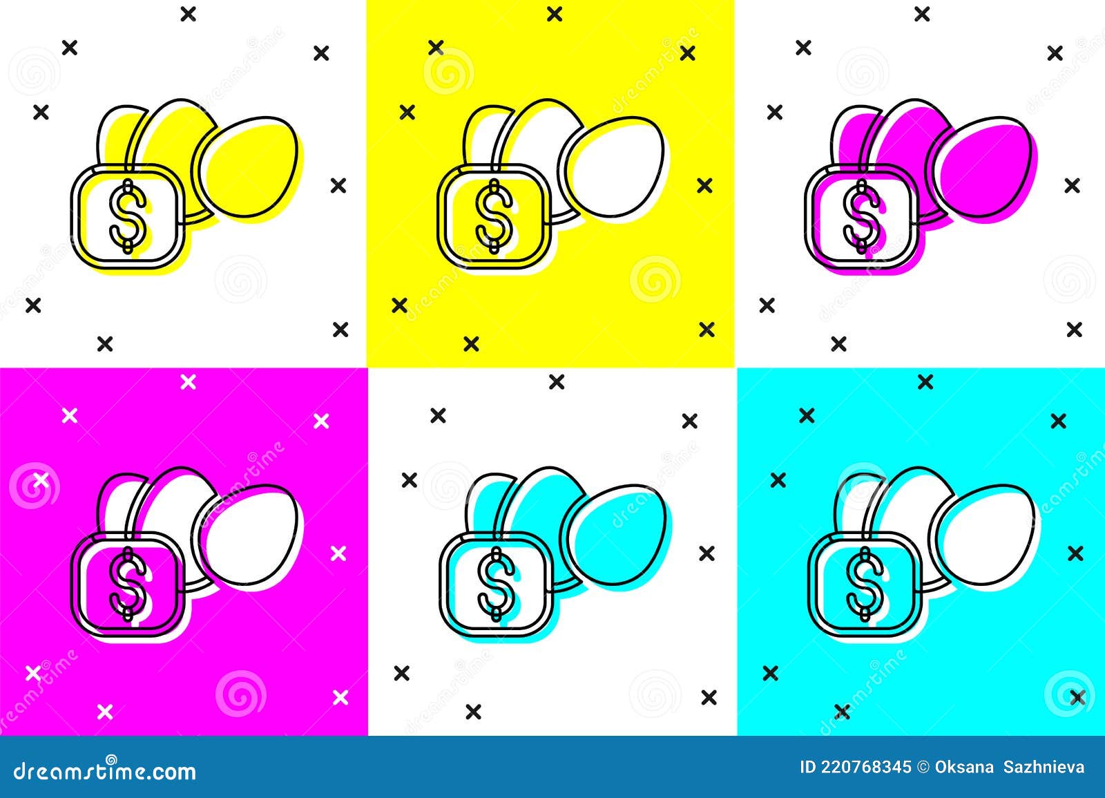 Set Price Tag for Chicken Egg Icon Isolated on Color Background. Vector ...