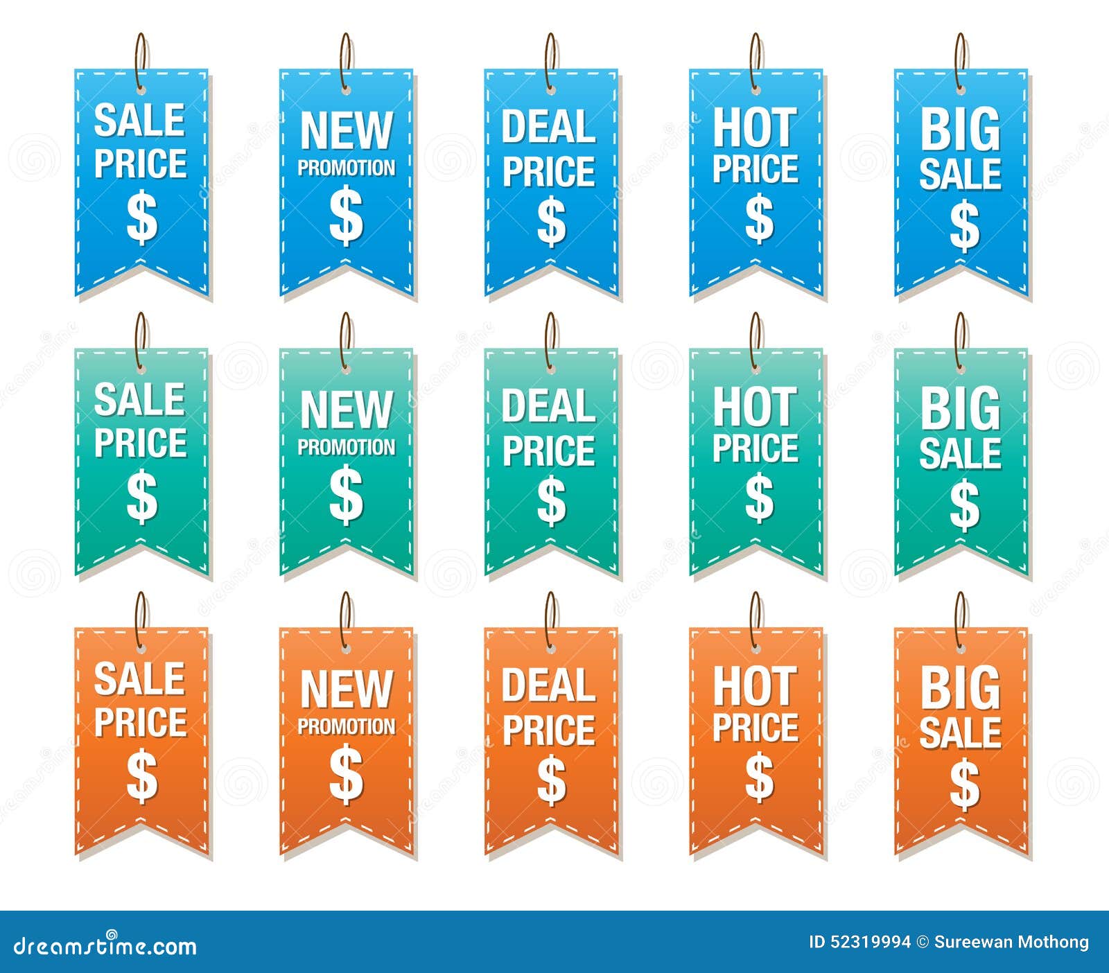Set of Price Tag Vector Isolated on White, Labels for Discount Stock ...