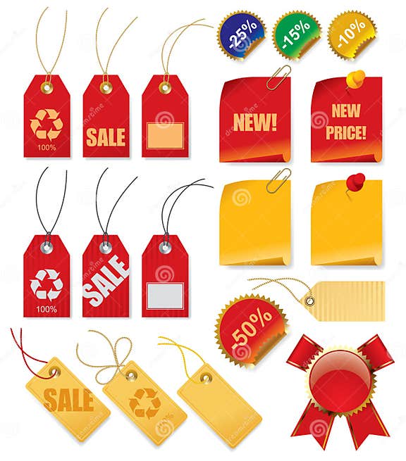 Set of price tags stock vector. Illustration of procent - 4614147