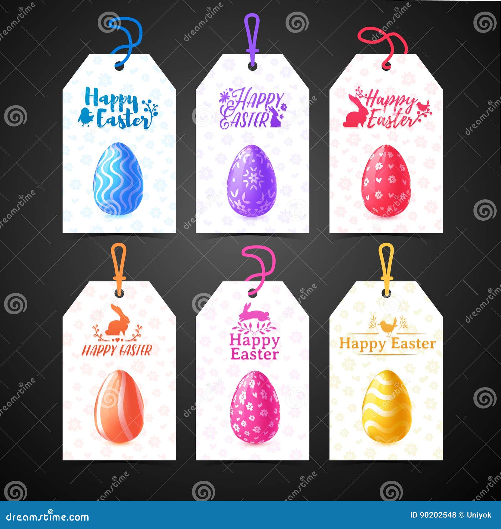 Set of Price Tags for Easter. Template for the Design of Cards for the ...