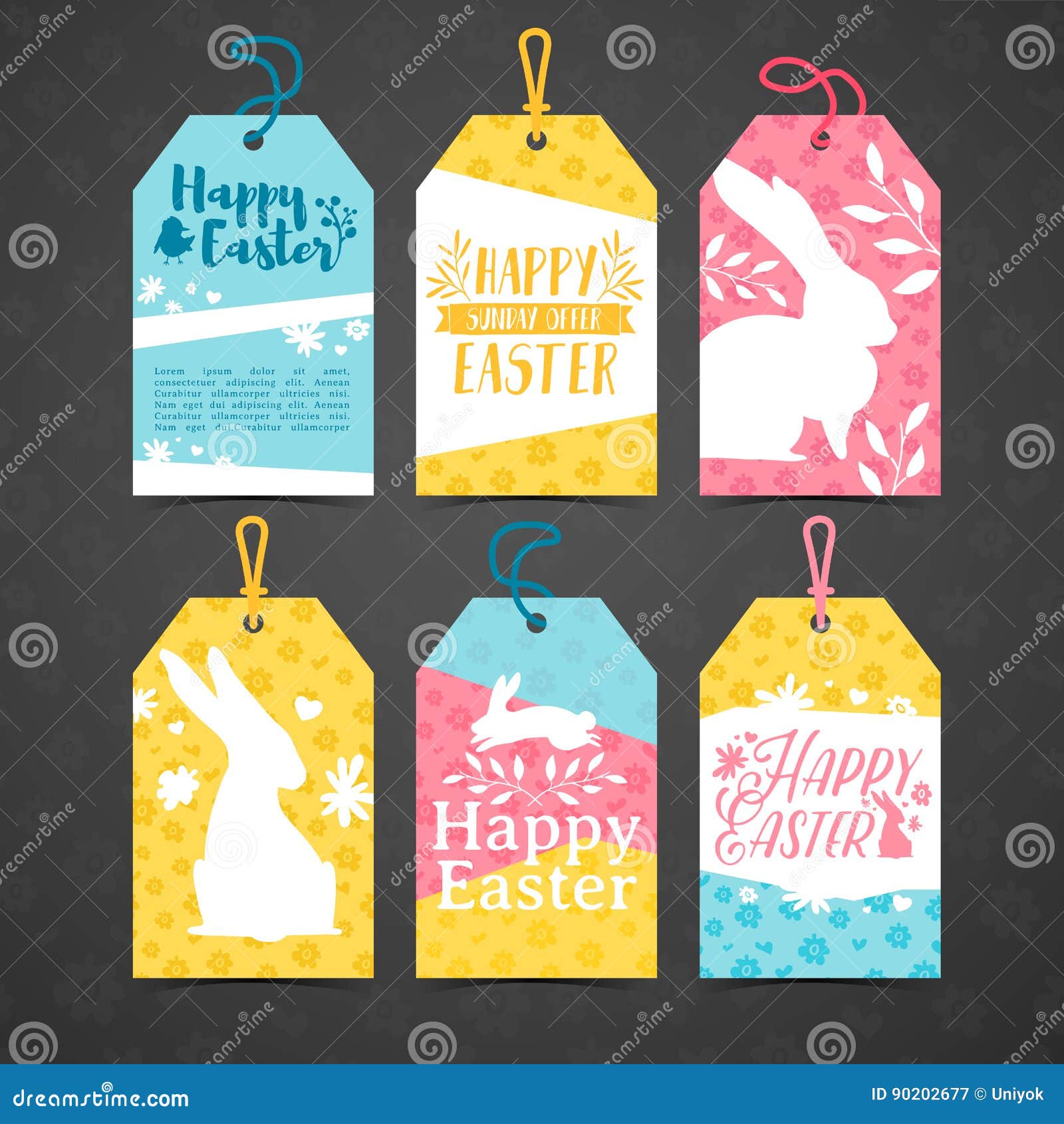 Set of Price Tags for Easter. Template for the Design of Cards for the ...