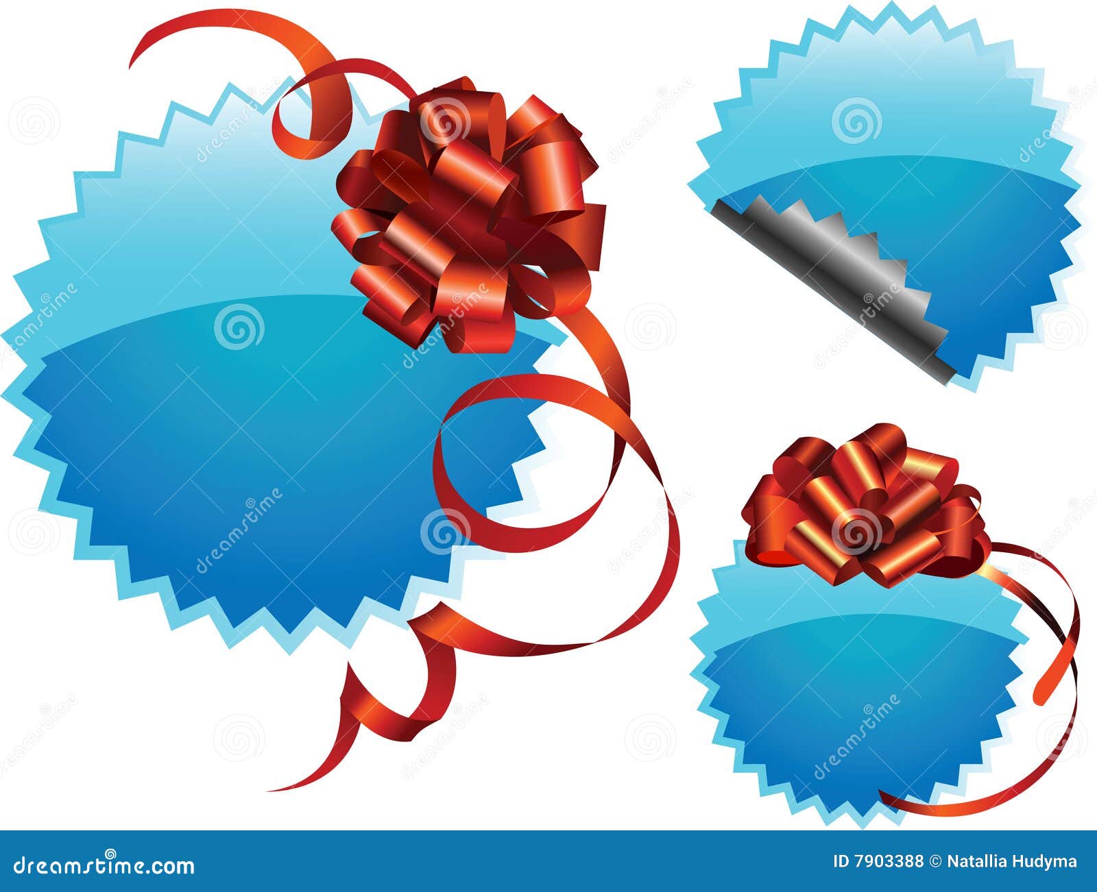 Set of Price Tags with Red Ribbon. Stock Vector - Illustration of empty ...