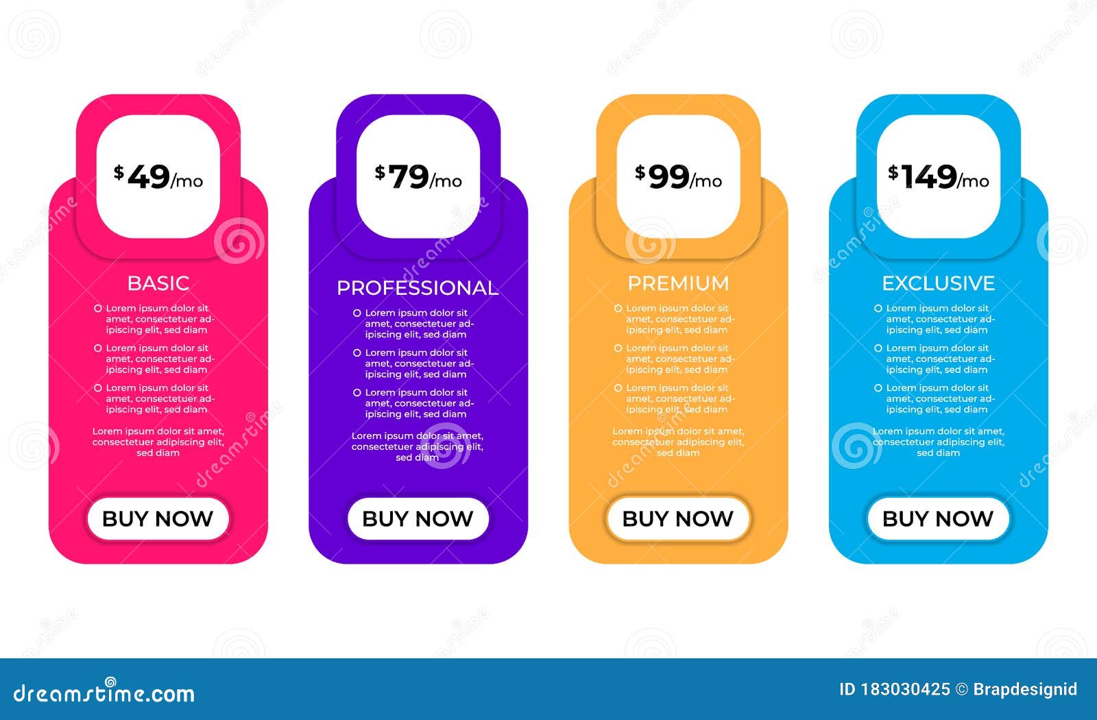 Set of Pricing Table, Order, Box, Button, List,ui and Ux for Web Design ...