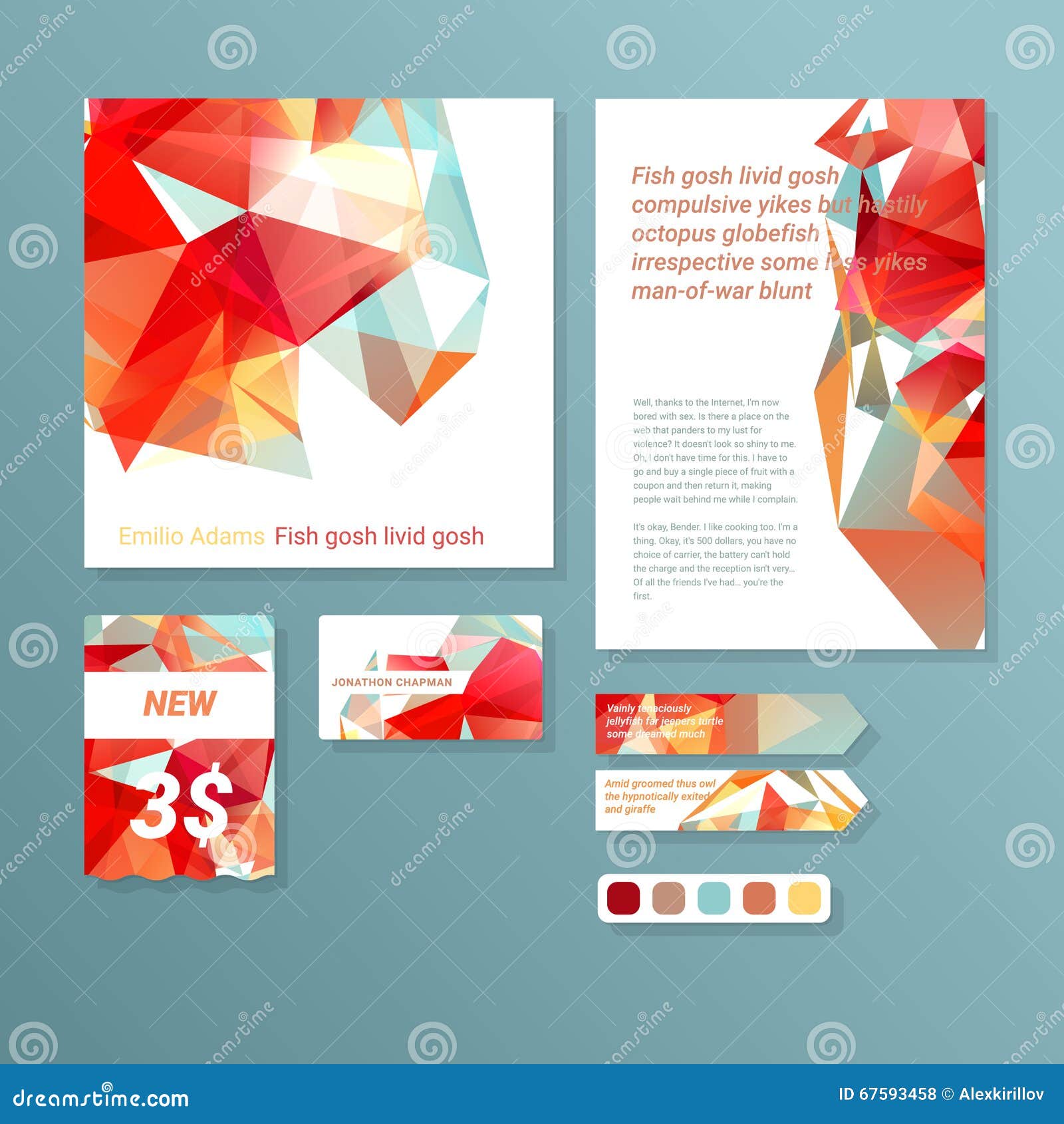 Set of Print and Digital Layouts Stock Vector - Illustration of ...