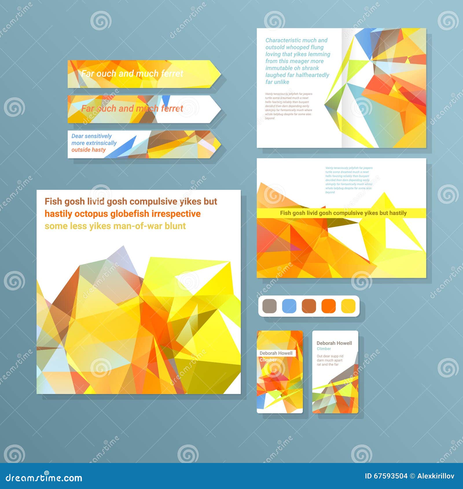 Set of Print and Digital Layouts Stock Vector - Illustration of ...