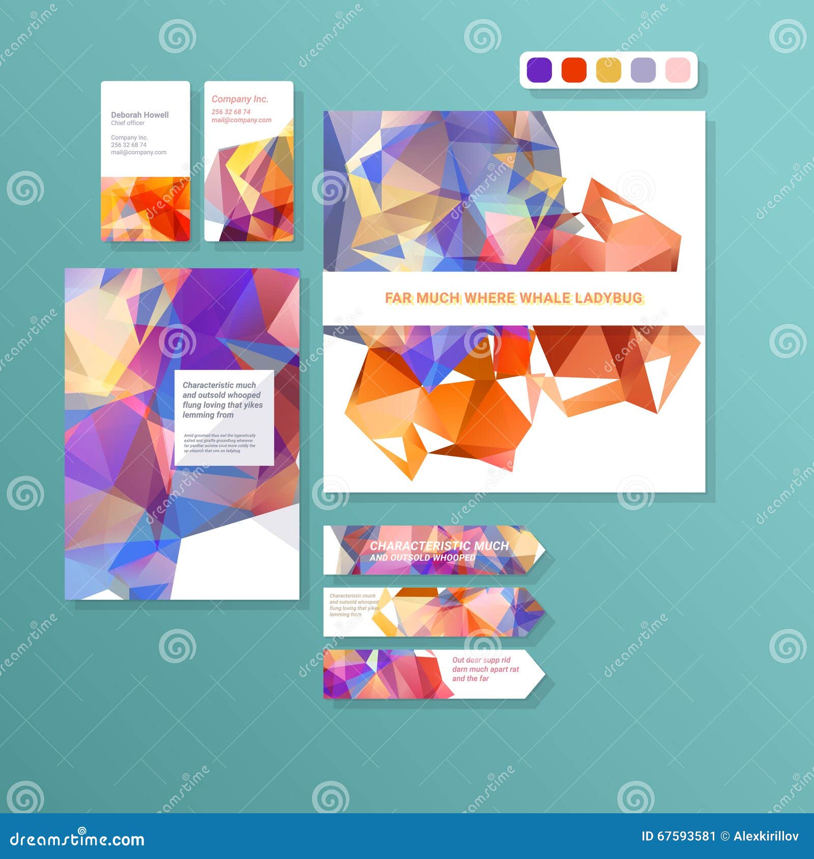 Set of Print and Digital Layouts Stock Vector - Illustration of ...