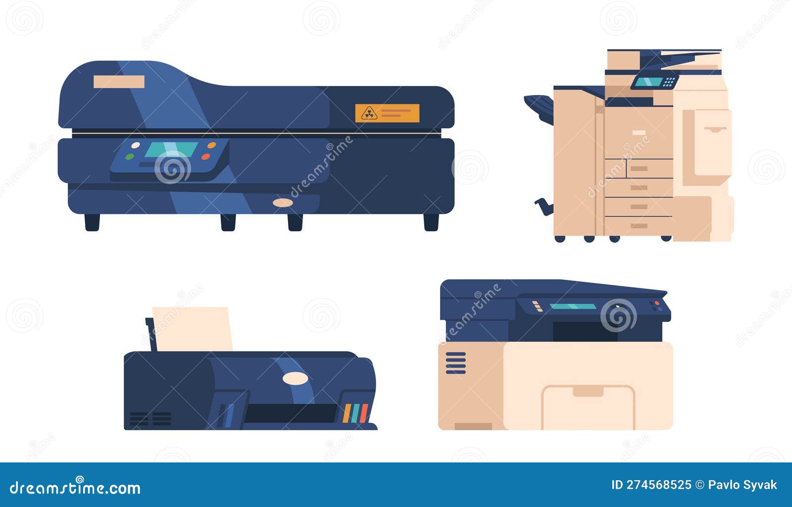 Set of Printers, Machine that Creates Hard Copy of Digital Documents ...