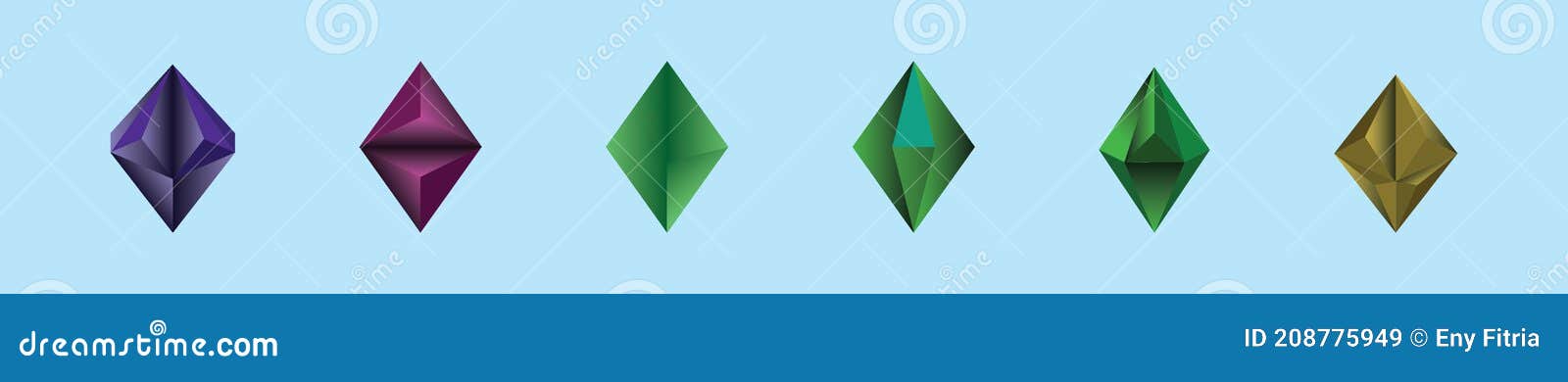 Set of Prism Cartoon Icon Design Template with Various Models. Vector ...