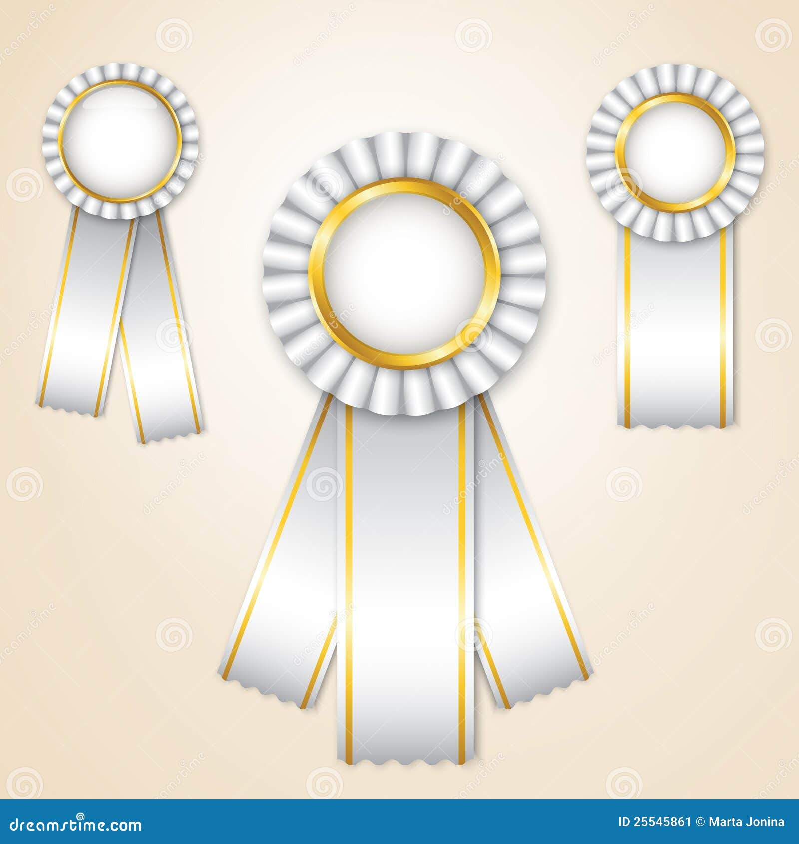 Set of prize ribbons stock vector. Illustration of medal - 25545861