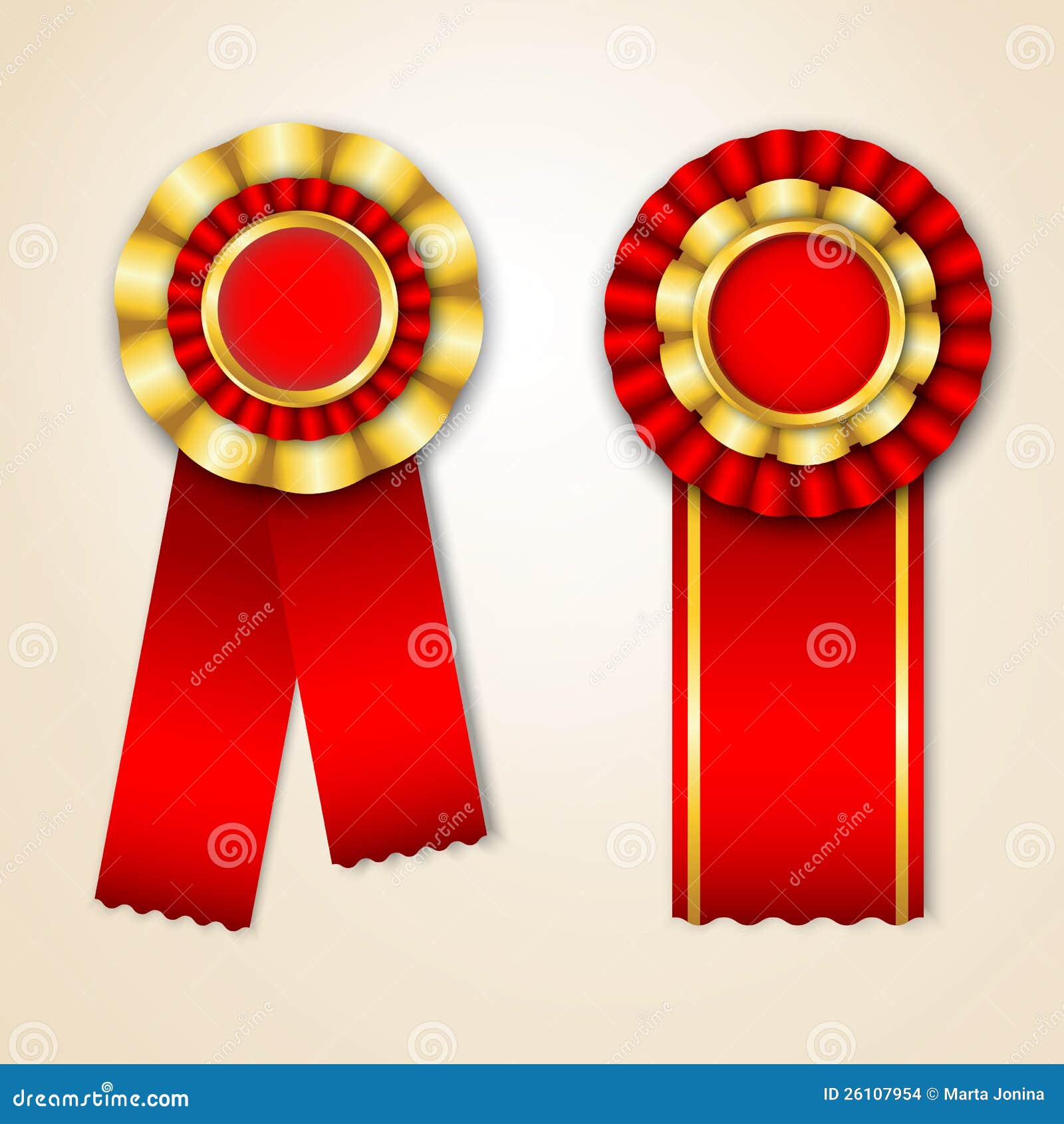 Set of prize ribbons stock vector. Illustration of decoration - 26107954