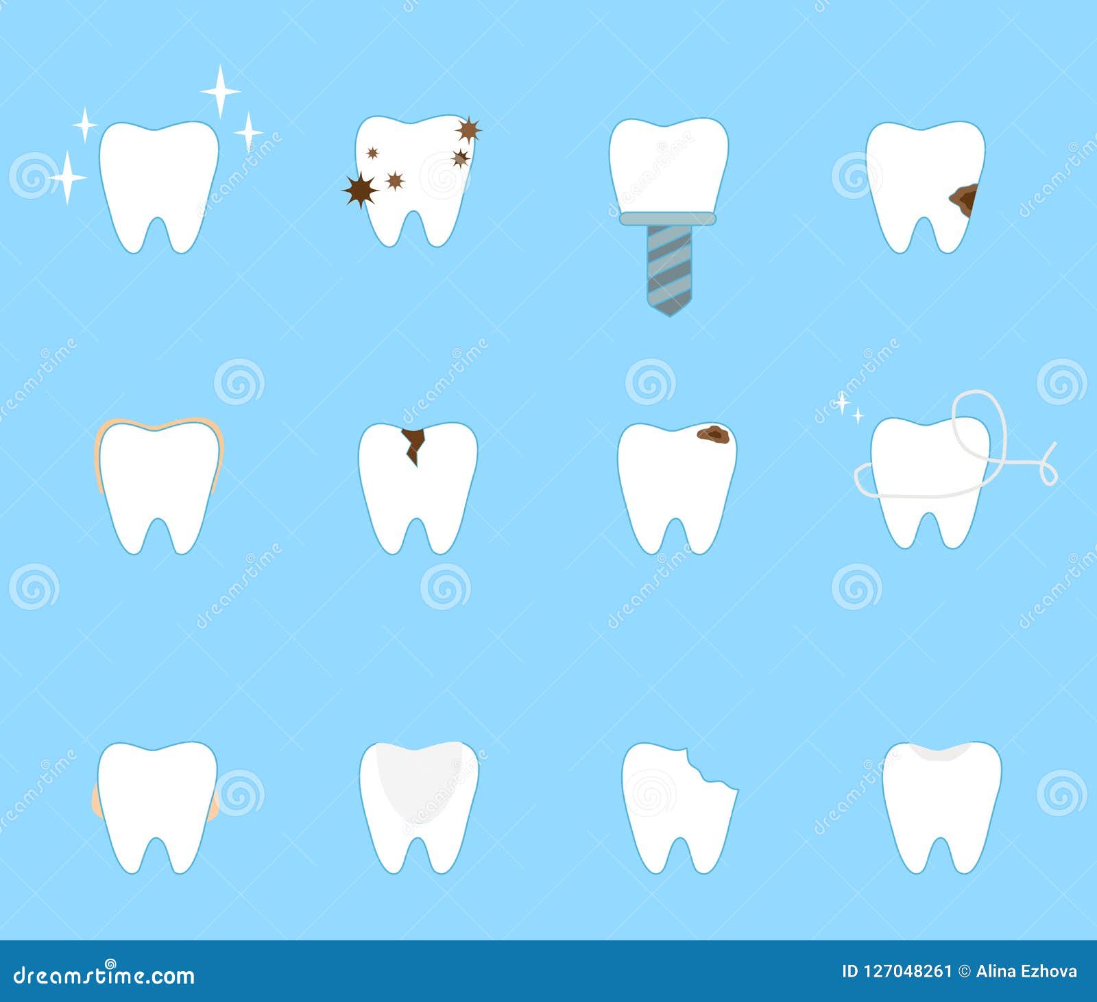 Set of Problems with Teeth. Dental Clinic Stock Vector - Illustration ...