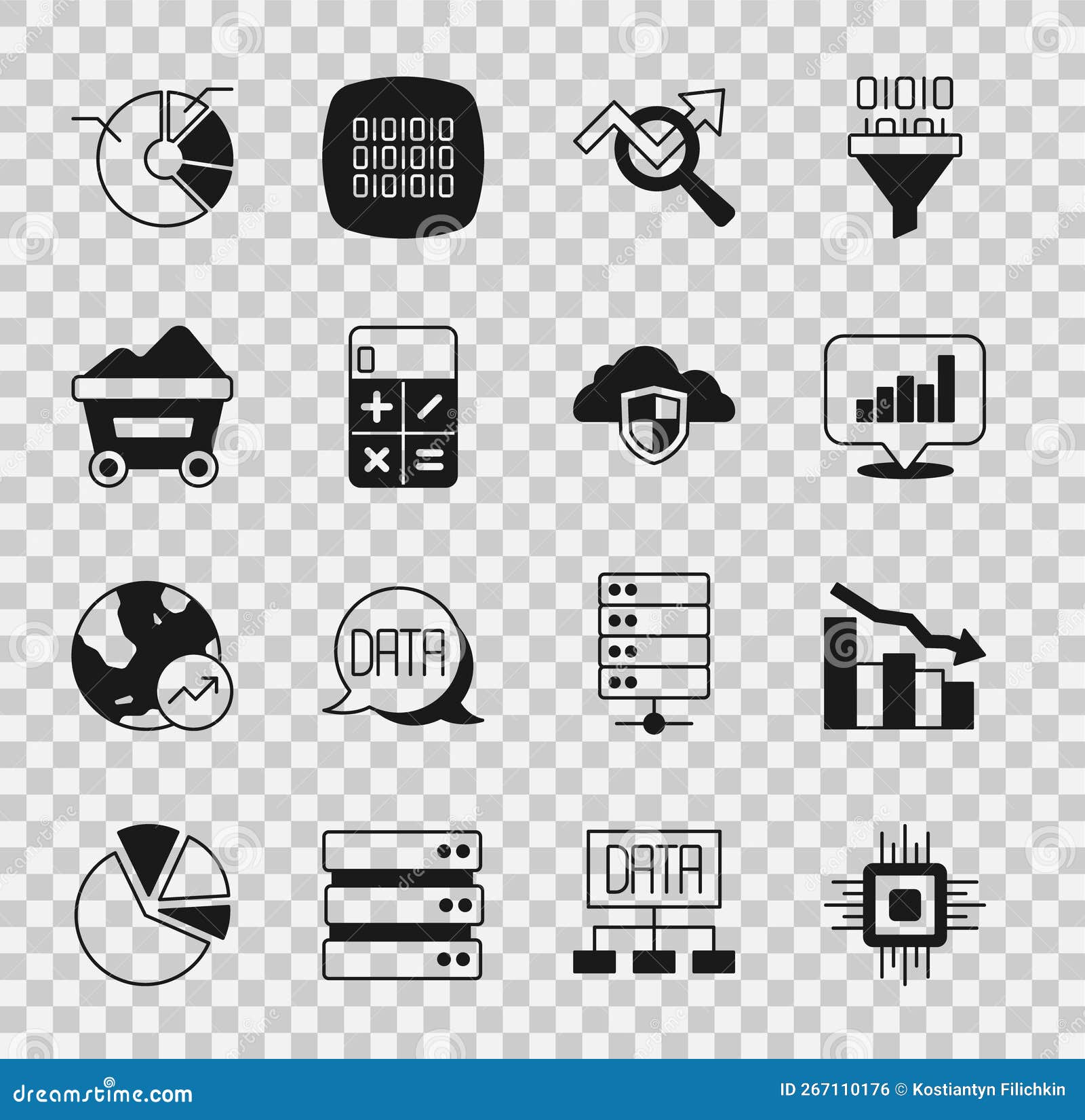 Set Processor CPU, Financial Growth Decrease, Pie Chart Infographic ... Set Processor CPU, Financial Growth Decrease, Pie Chart Infographic ...