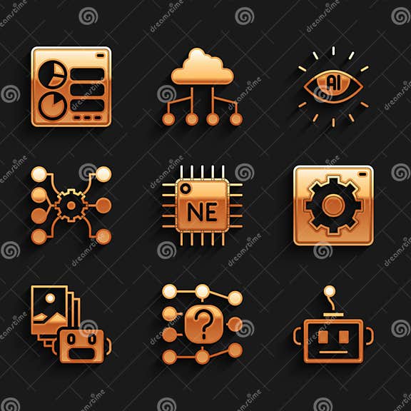 Set Processor CPU, Neural Network, Artificial Intelligence Robot, Computer Api Interface, AI and ...