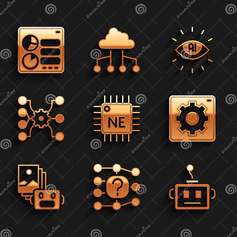Set Processor CPU, Neural Network, Artificial Intelligence Robot, Computer Api Interface, AI and ...