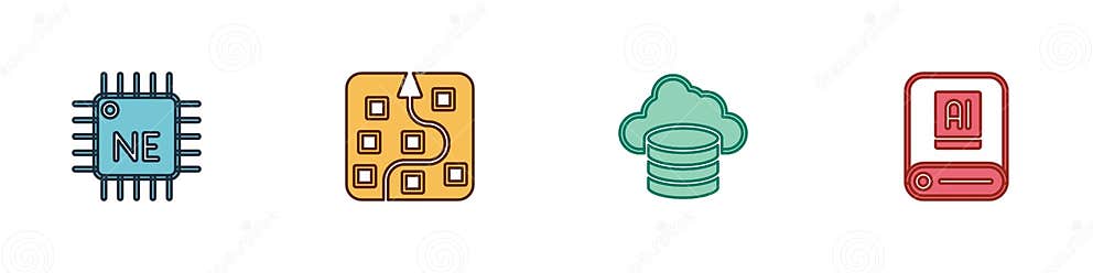 Set Processor CPU, Neural Network, Cloud Database and Artificial ...