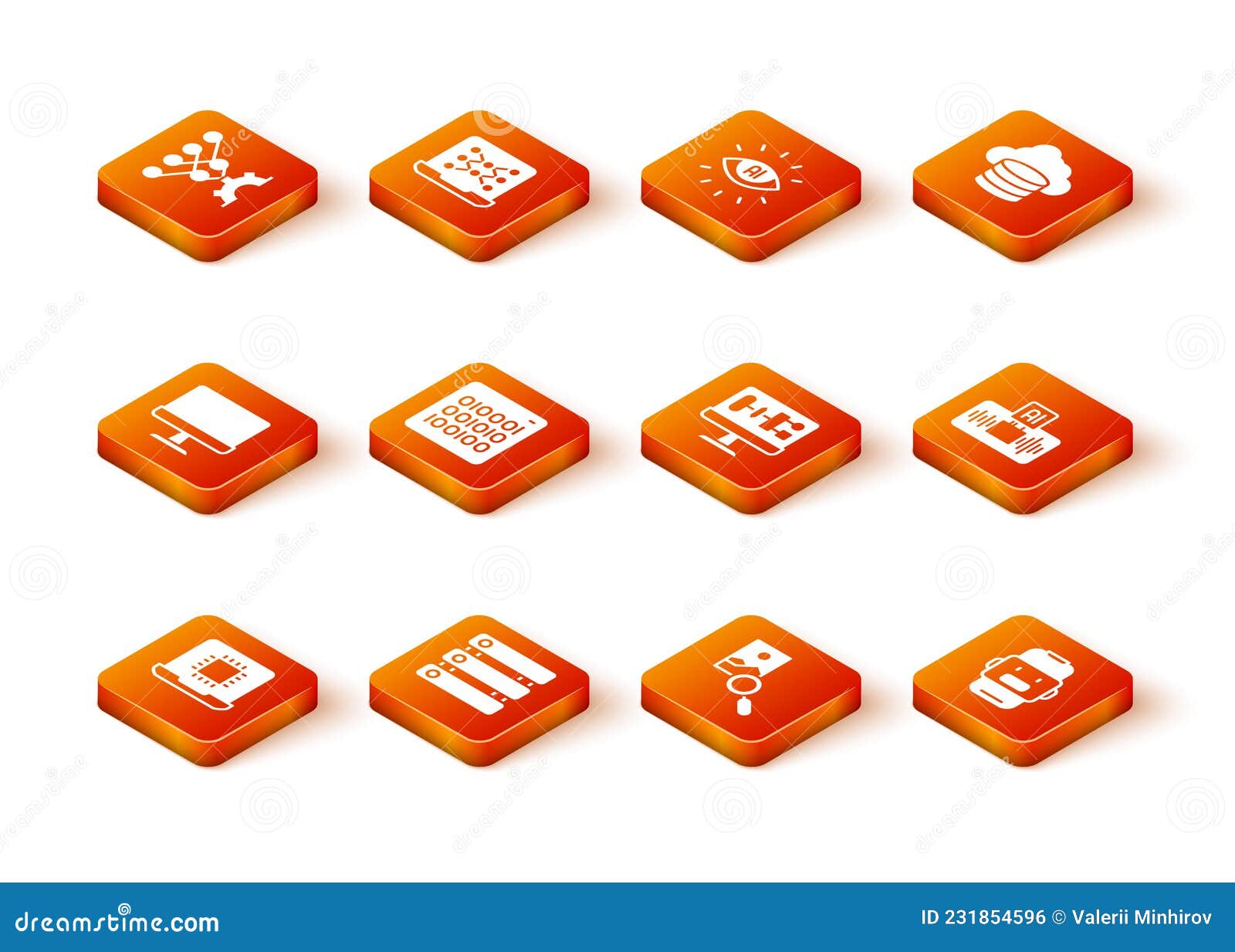 Set Processor Cpu Server Data Computer Monitor Binary Code Photo Retouching Algorithm