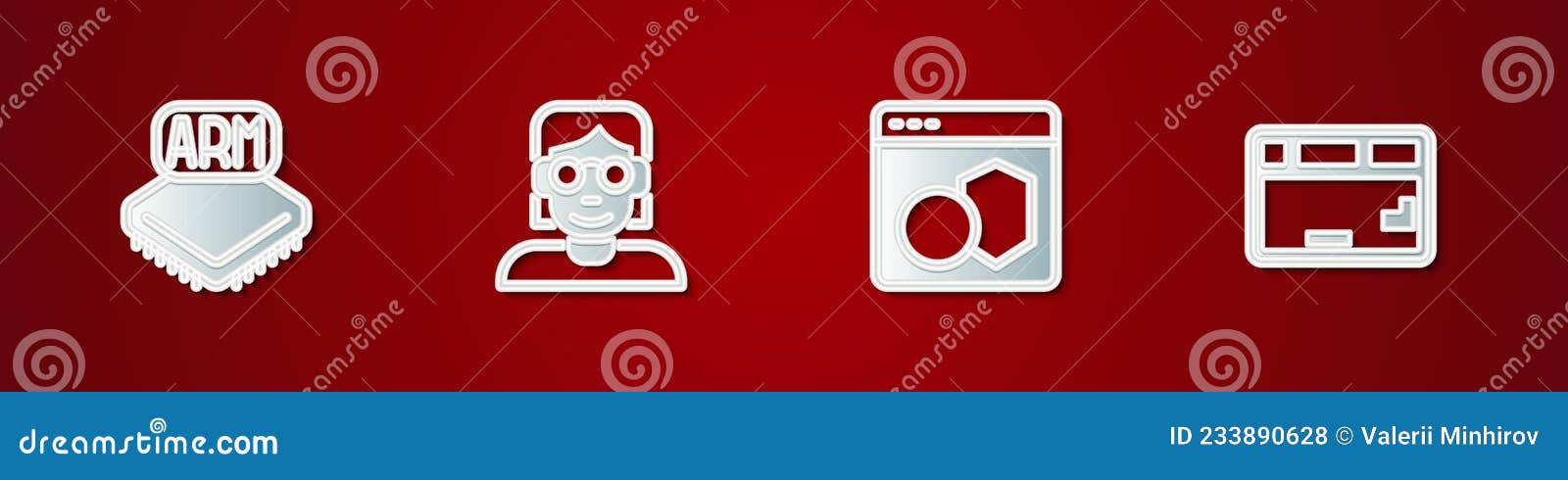 Set Processor Hacker Coder Software And Keyboard Icon Vector Stock Vector Illustration Of