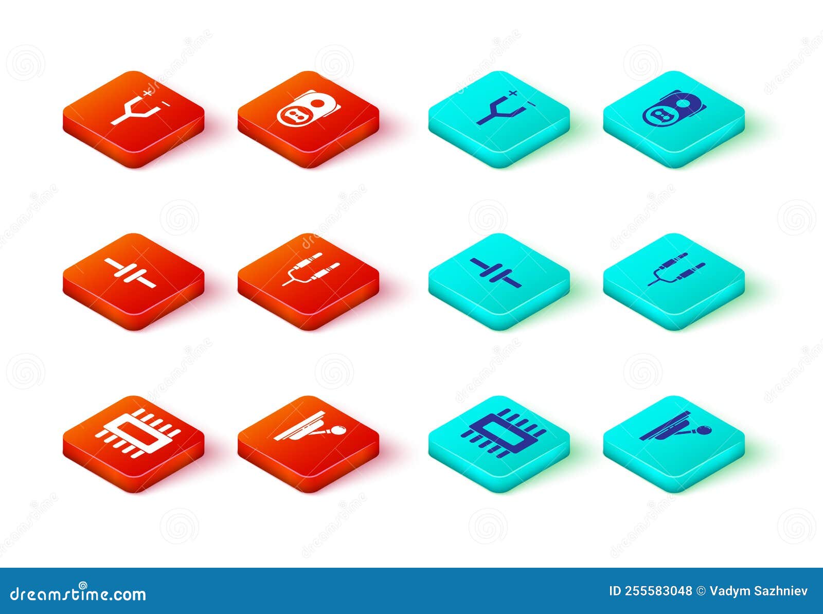 Set Processor with Microcircuits CPU, Electrical Panel, Scheme, Audio ...