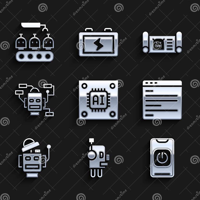 Set Processor With Microcircuits Cpu Robot Turn Off Robot From Phone Computer Api Interface 1521