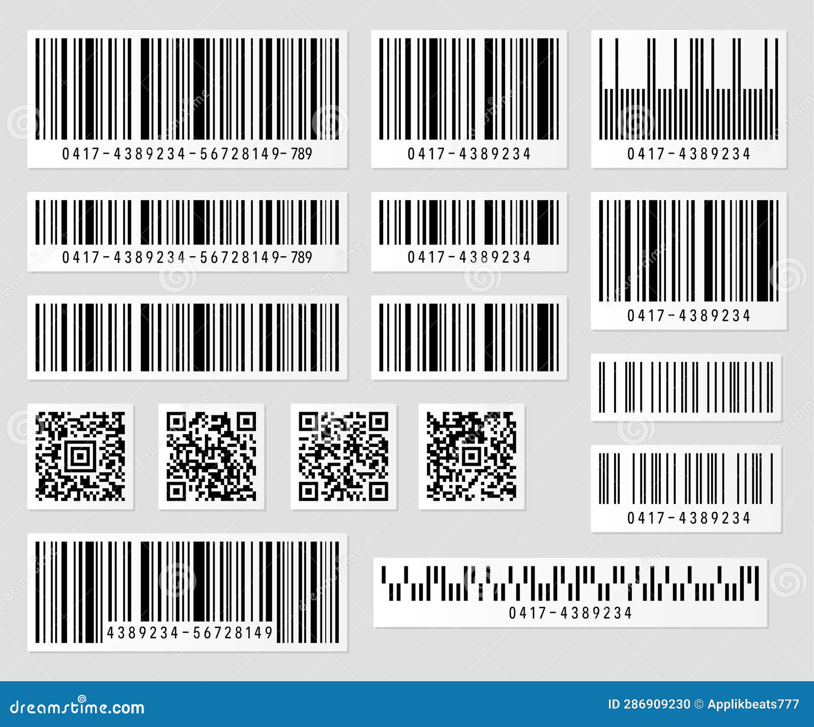Set of Product Barcode and Qr Code Vector Illustration Stock Vector ...