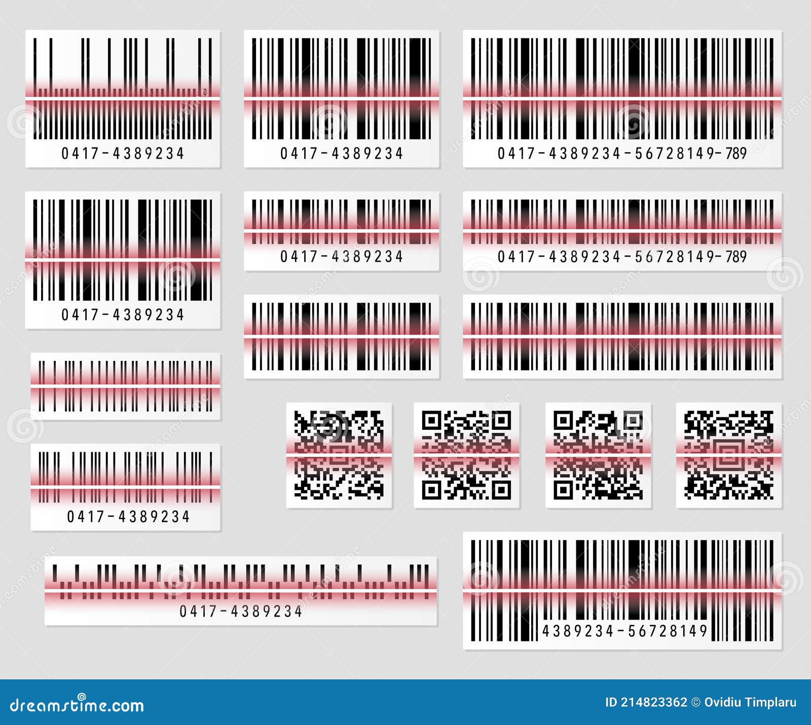 Set of Product Barcode and Qr Code Vector Illustration Stock Vector ...