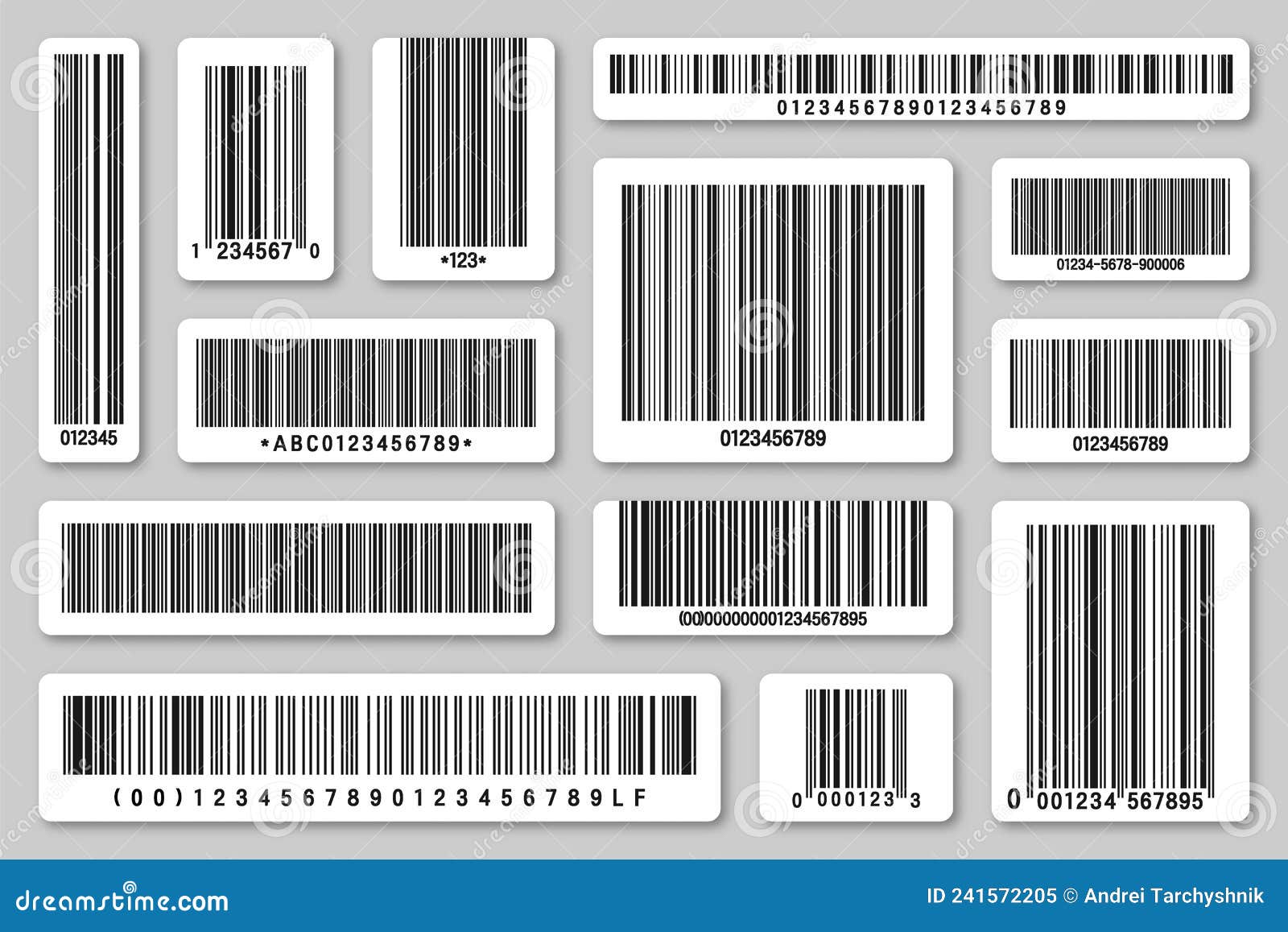 Set of Product Barcodes. Identification Tracking Code. Serial Number ...